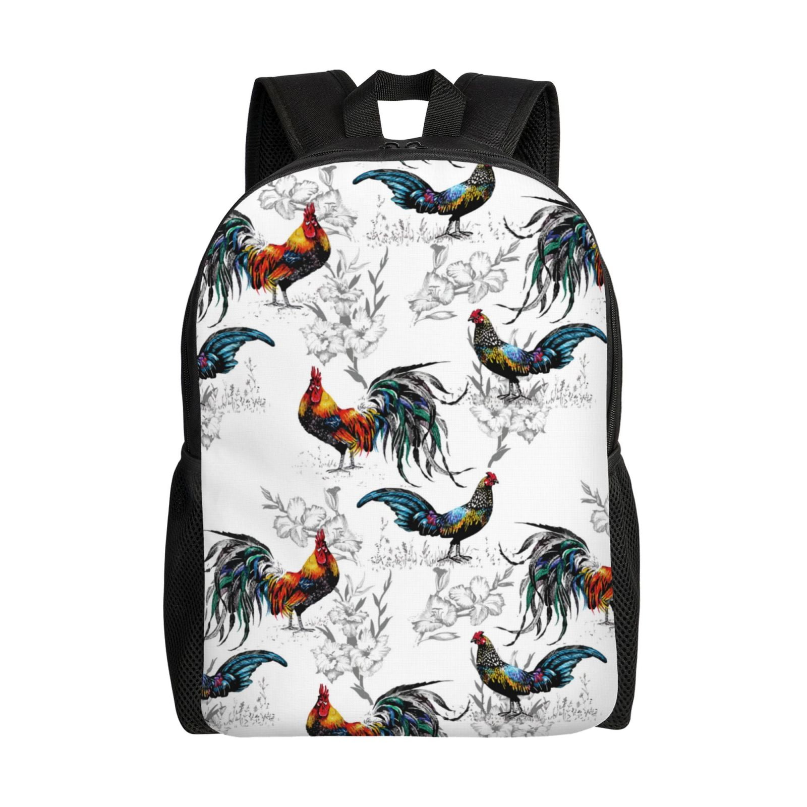 Xecao Cool Chicken Print School Backpack with Laptop Compartment Small ...