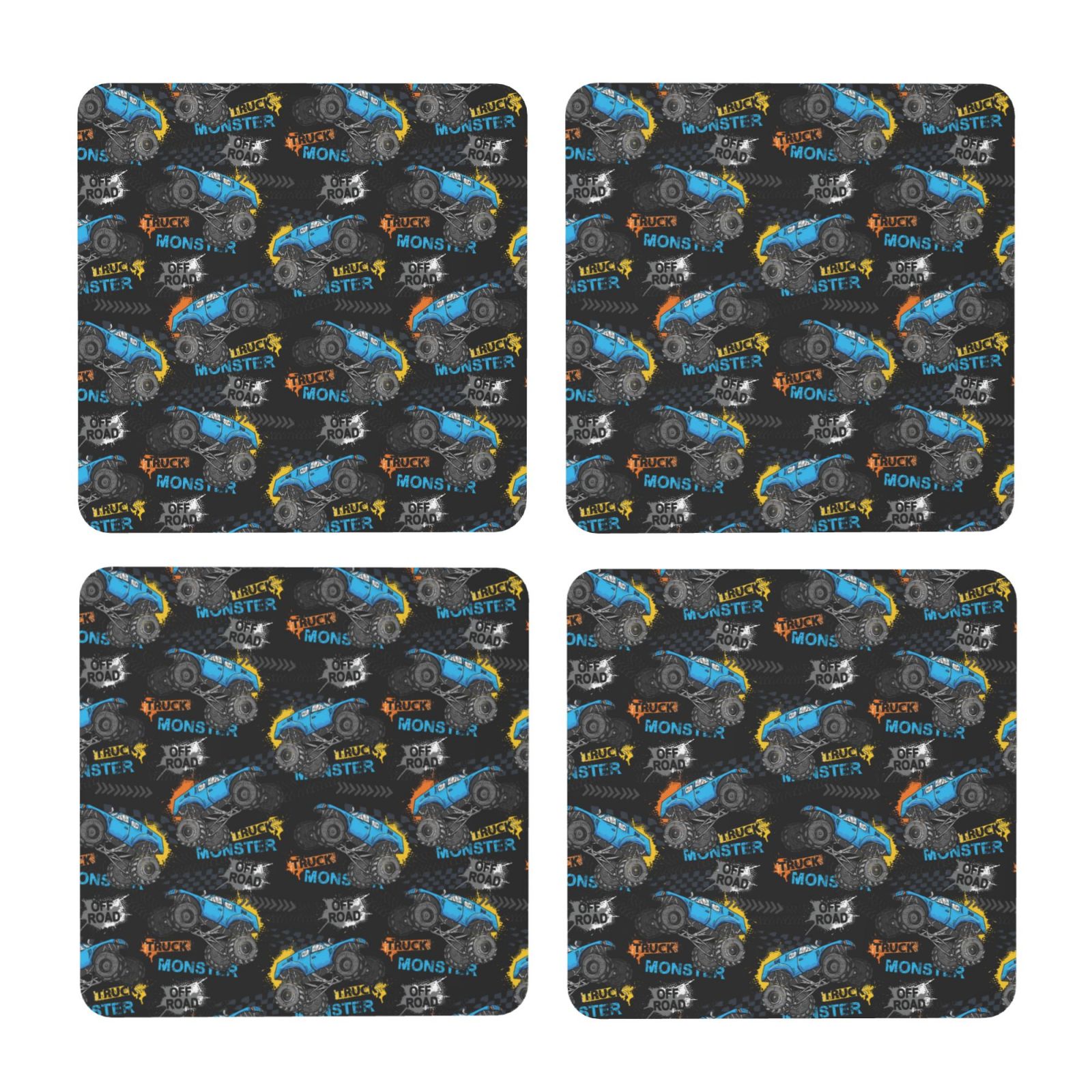Xecao Cool Off-Road Vehicle for MDF Cork Coaster 4 Pcs,Drink Coasters ...