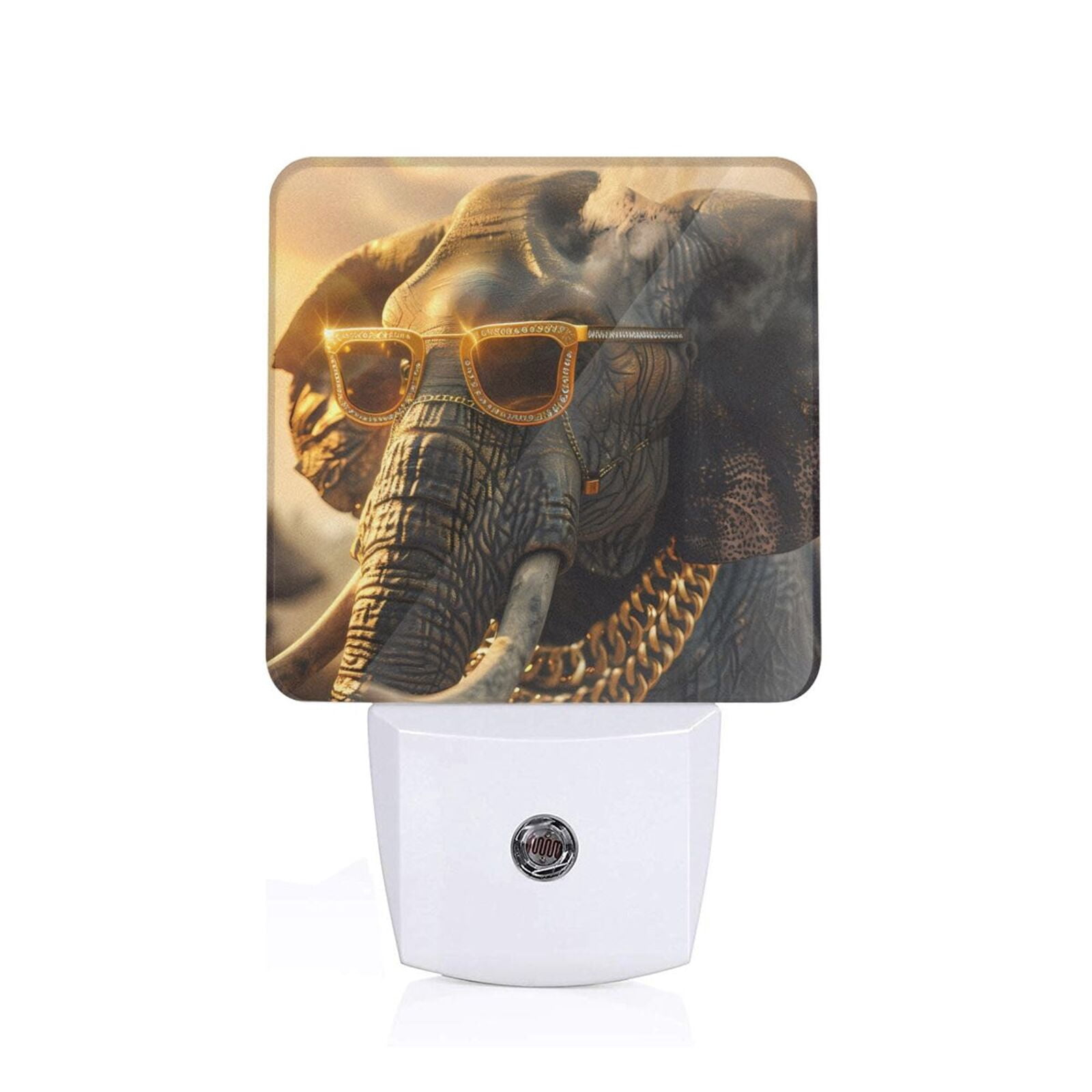 Xecao Cool Sunglasses Elephant Art for Night Light - a Wall-mounted LED ...