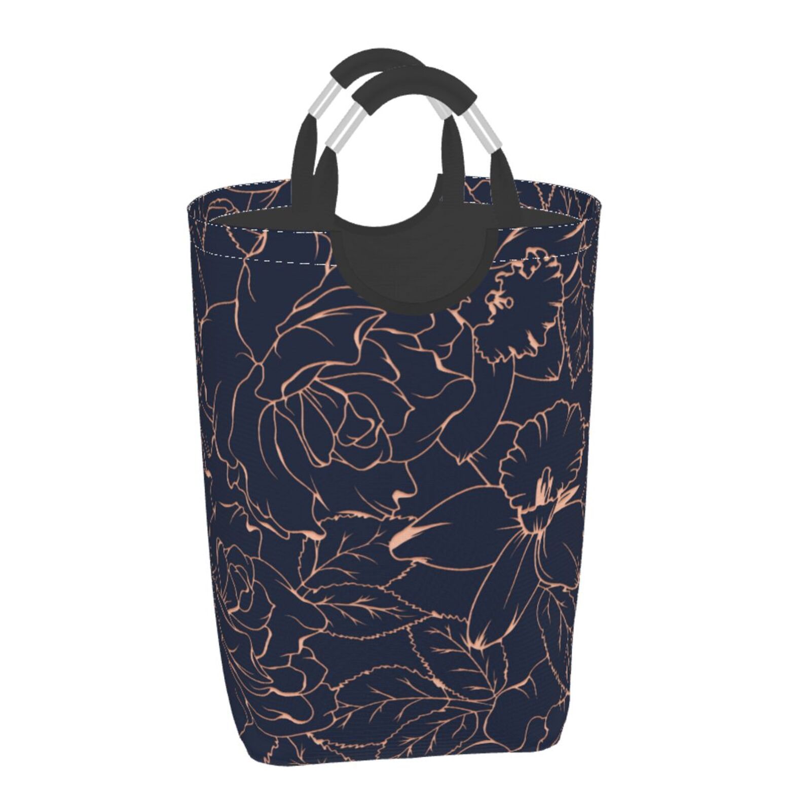 Xecao Copper-Gold Gloss Outline Flower for Laundry Basket,Collapsible ...