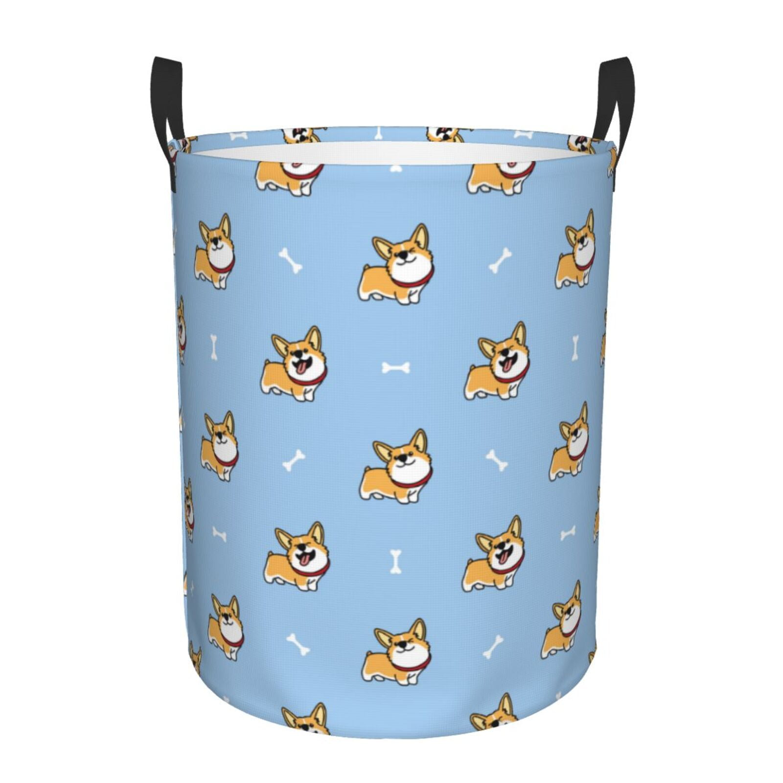 Xecao Corgi Dog Print Laundry Hamper Basket,designed for Blanket ...