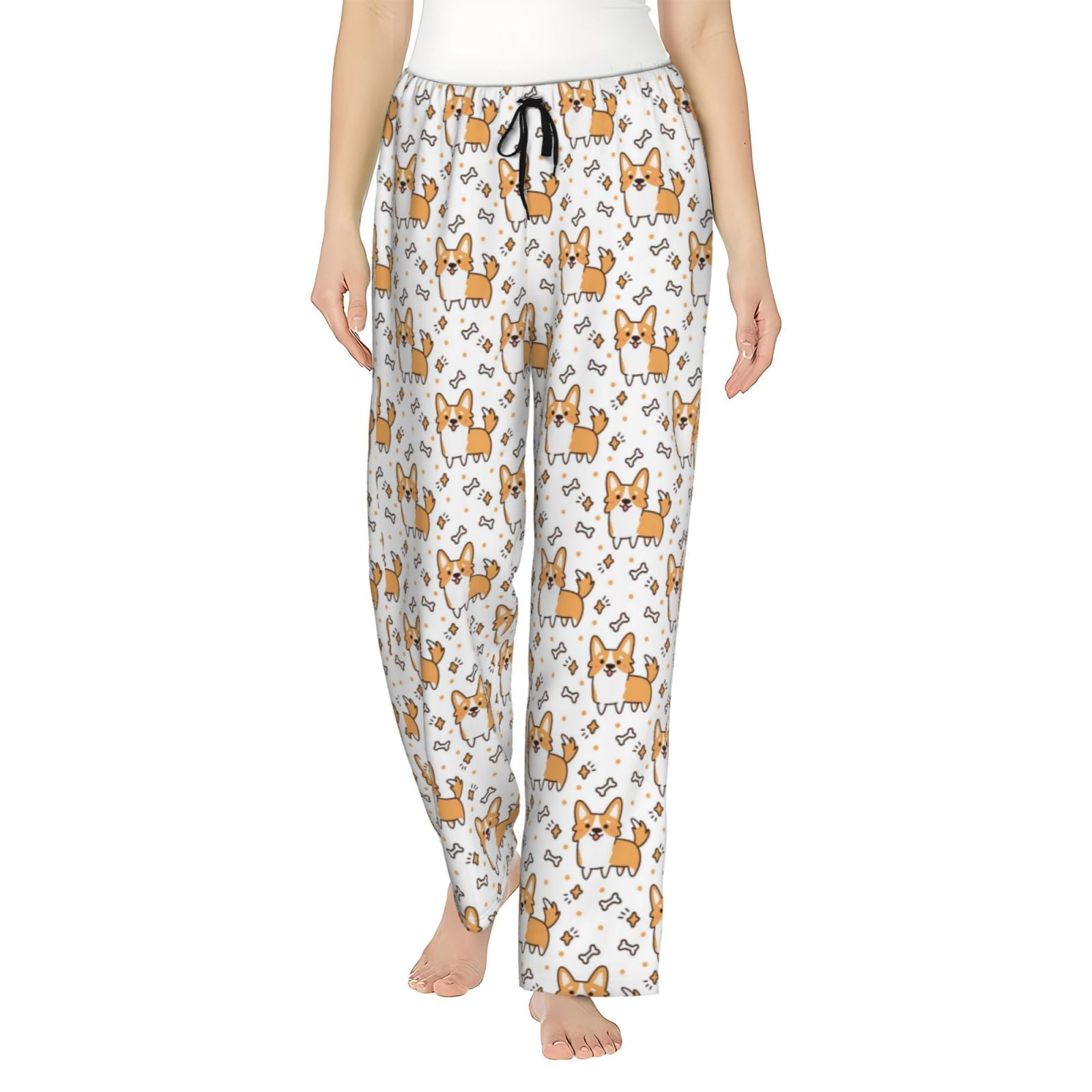 Xecao Corgi with Hearts Women's Straight Lounge Pajama Pants: The ...