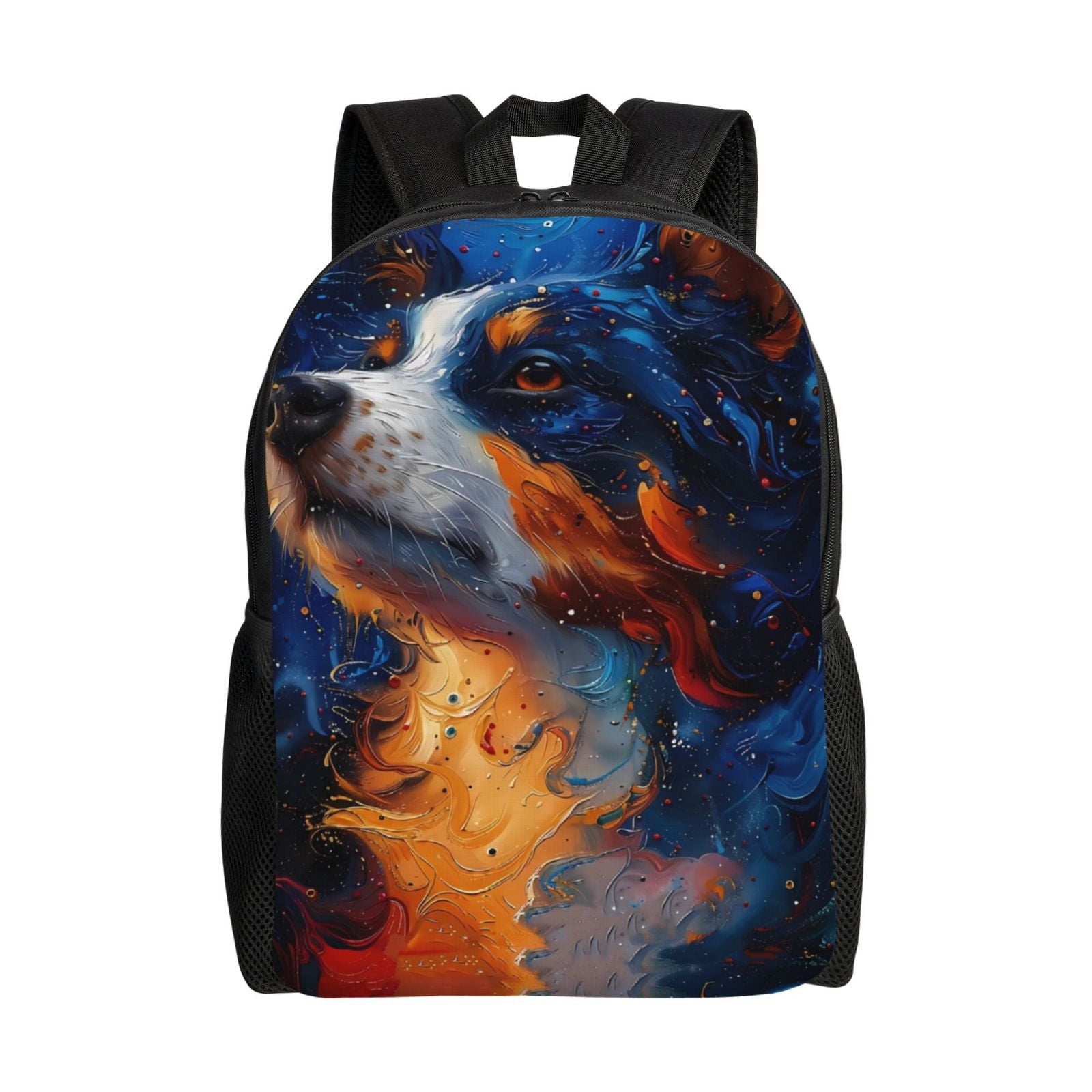 Xecao Cosmic Dog Starry Night Print School Backpack with Laptop ...