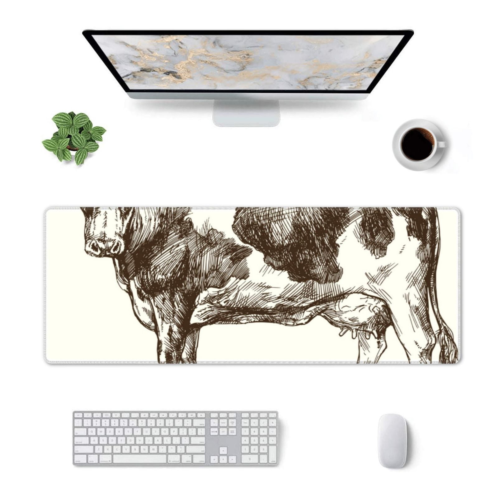 Xecao Cow 1 for Mouse Pad - Waterproof Extended Contour Mouse Mat ...