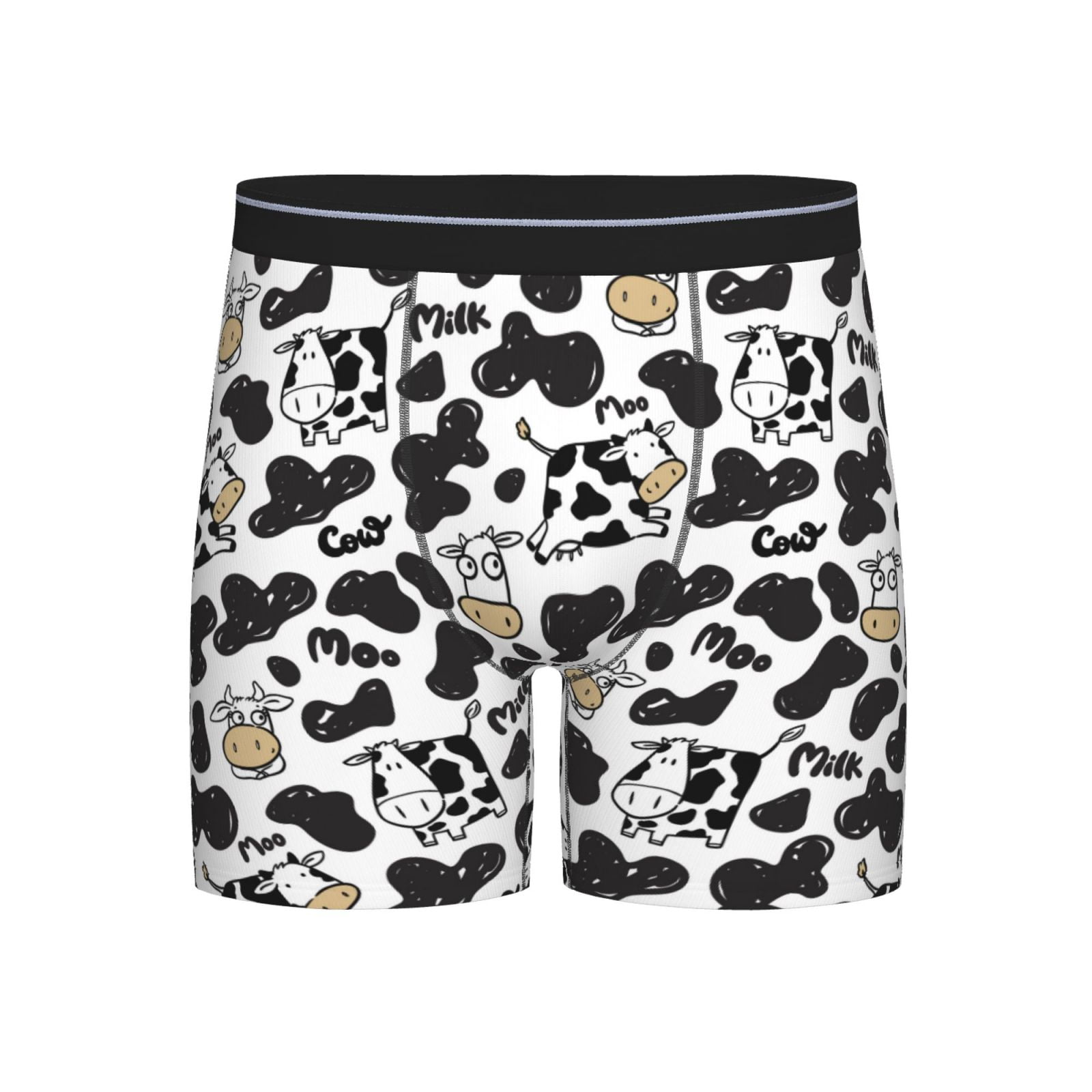 Xecao Cow Print Boxer Briefs for Men's Stretch Moisture-Wicking ...
