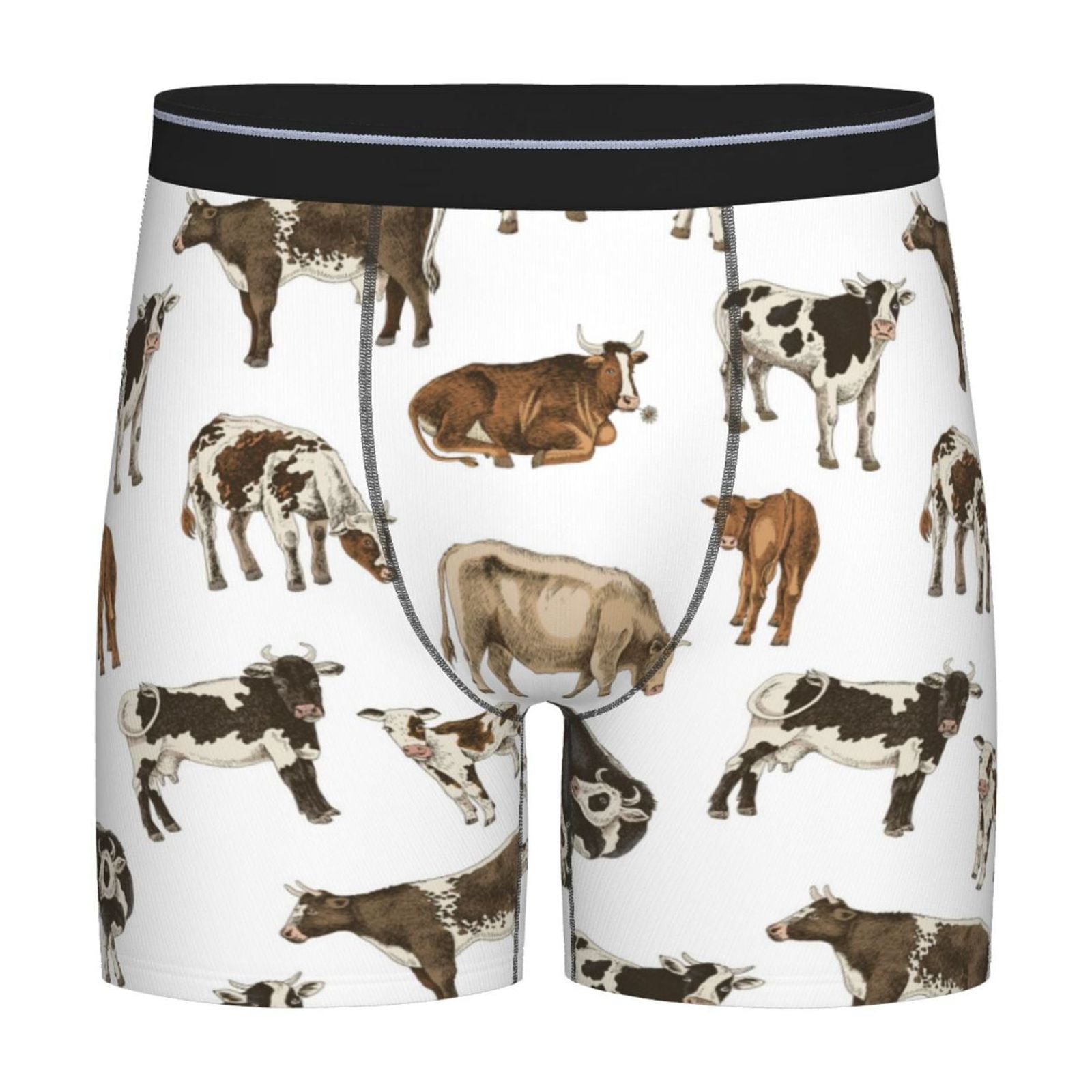 Xecao Cow Print Boxer Briefs for Men's Stretch Moisture-Wicking ...