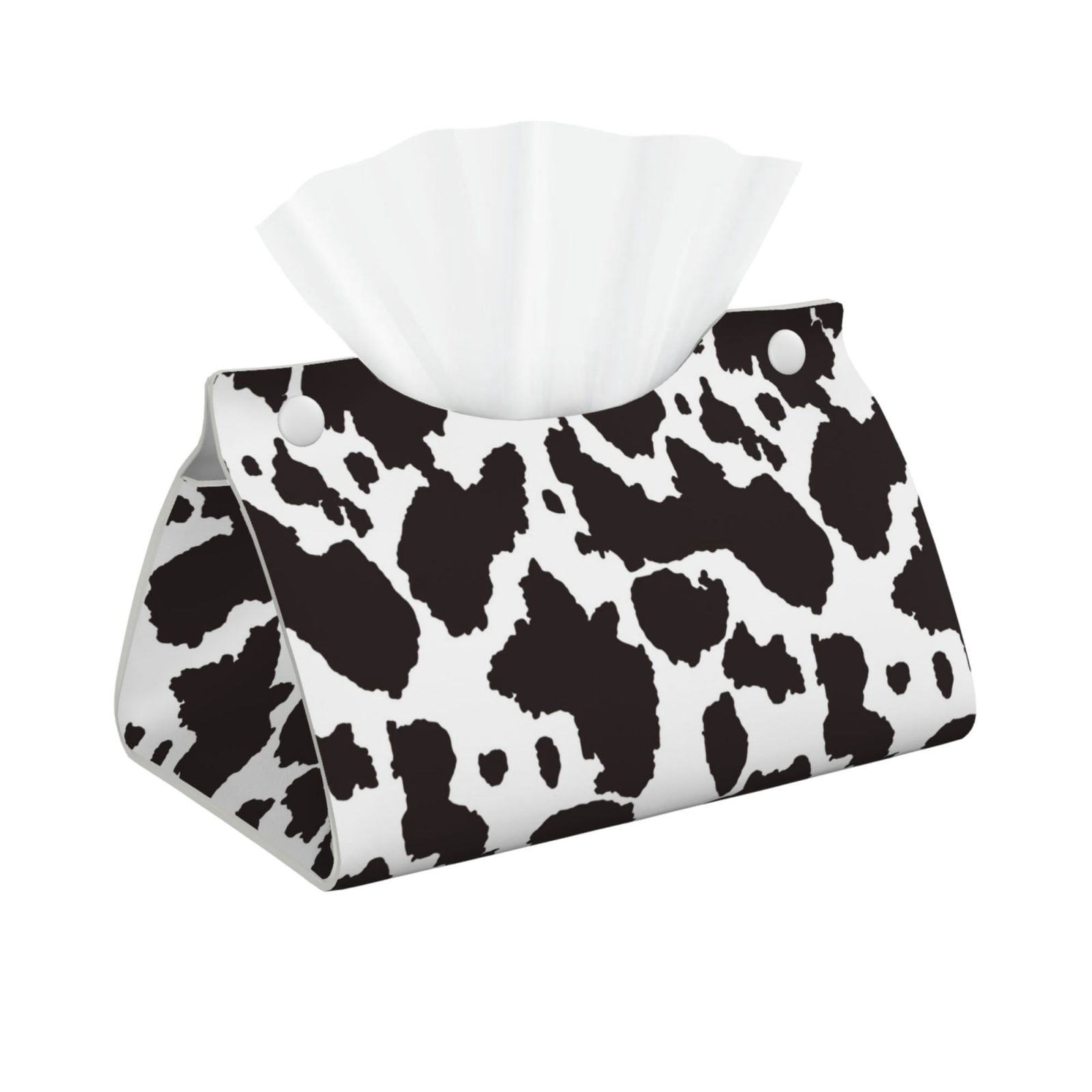 Xecao Cow Skin 2 Print Tissue Box Cover,Modern PVC Leather Square ...