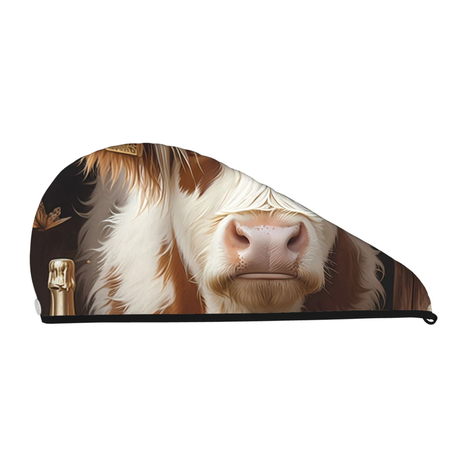 Xecao Cow With Butterflies Print Hair Towel, Hair Turbans for Wet Hair ...