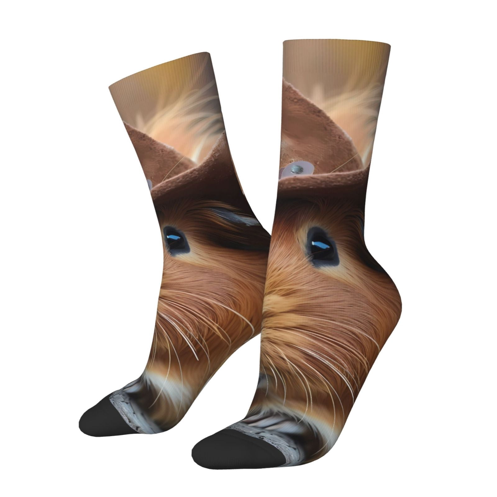 Xecao Cowboy Hat Guinea Pig Pattern Sport Socks for Women and Men Crew ...