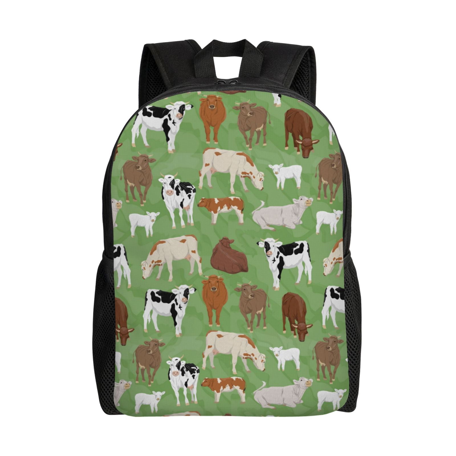 Xecao Cows And Calves Print School Backpack with Laptop Compartment ...