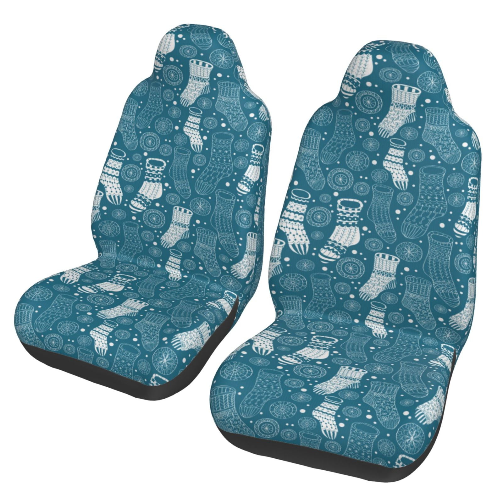 Xecao Cozy Winter Socks Pattern Print Car Seat Cover in That Fits Most ...