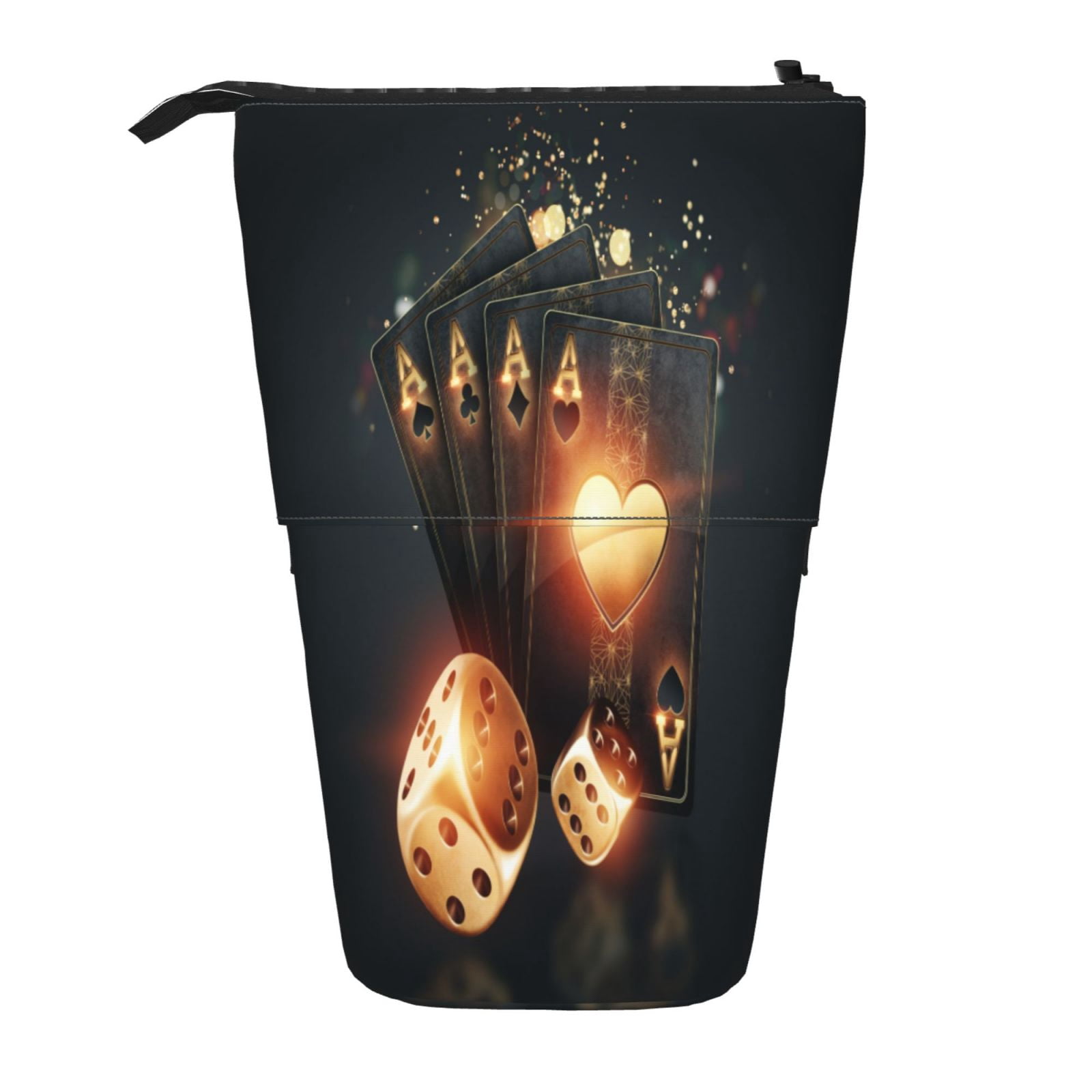 Xecao Creative Poker Print Telescopic Pencil Bag Pen Holder Pop Up ...