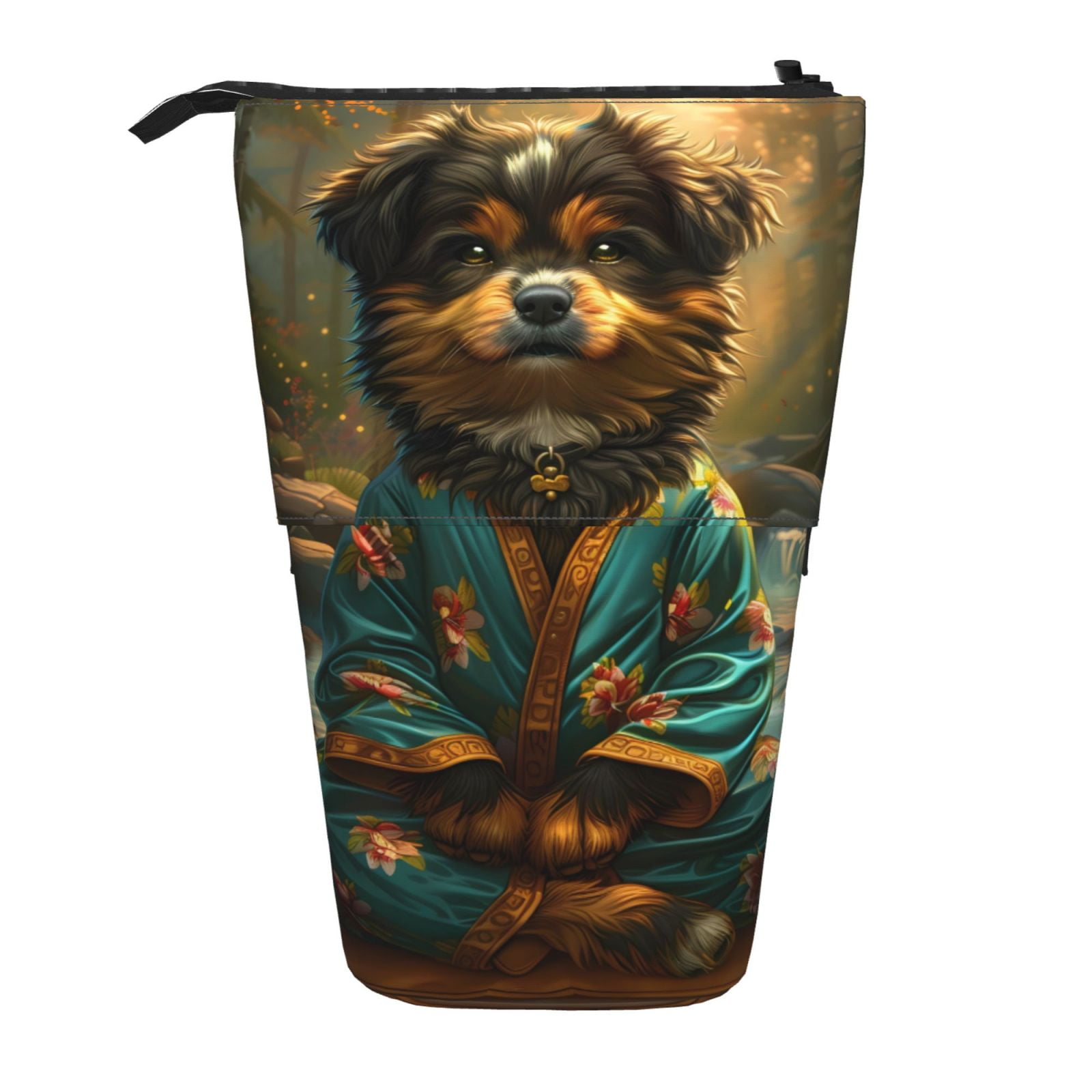 Xecao Creekside Meditating Puppy Print Telescopic Pencil Bag Pen Holder ...