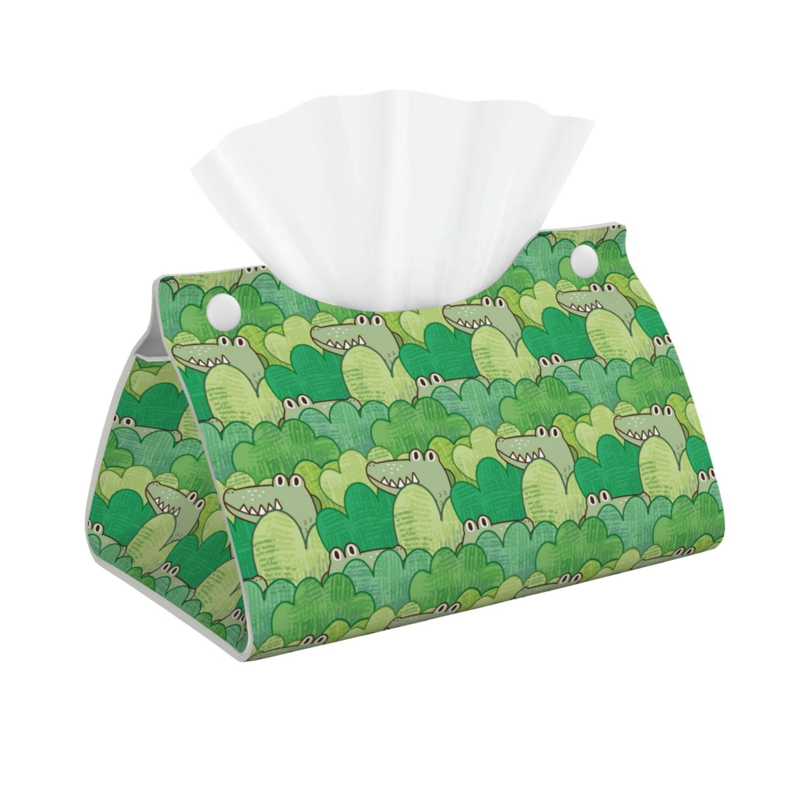 Xecao Crocodile And Bush Print Tissue Box Cover,Modern PVC Leather ...