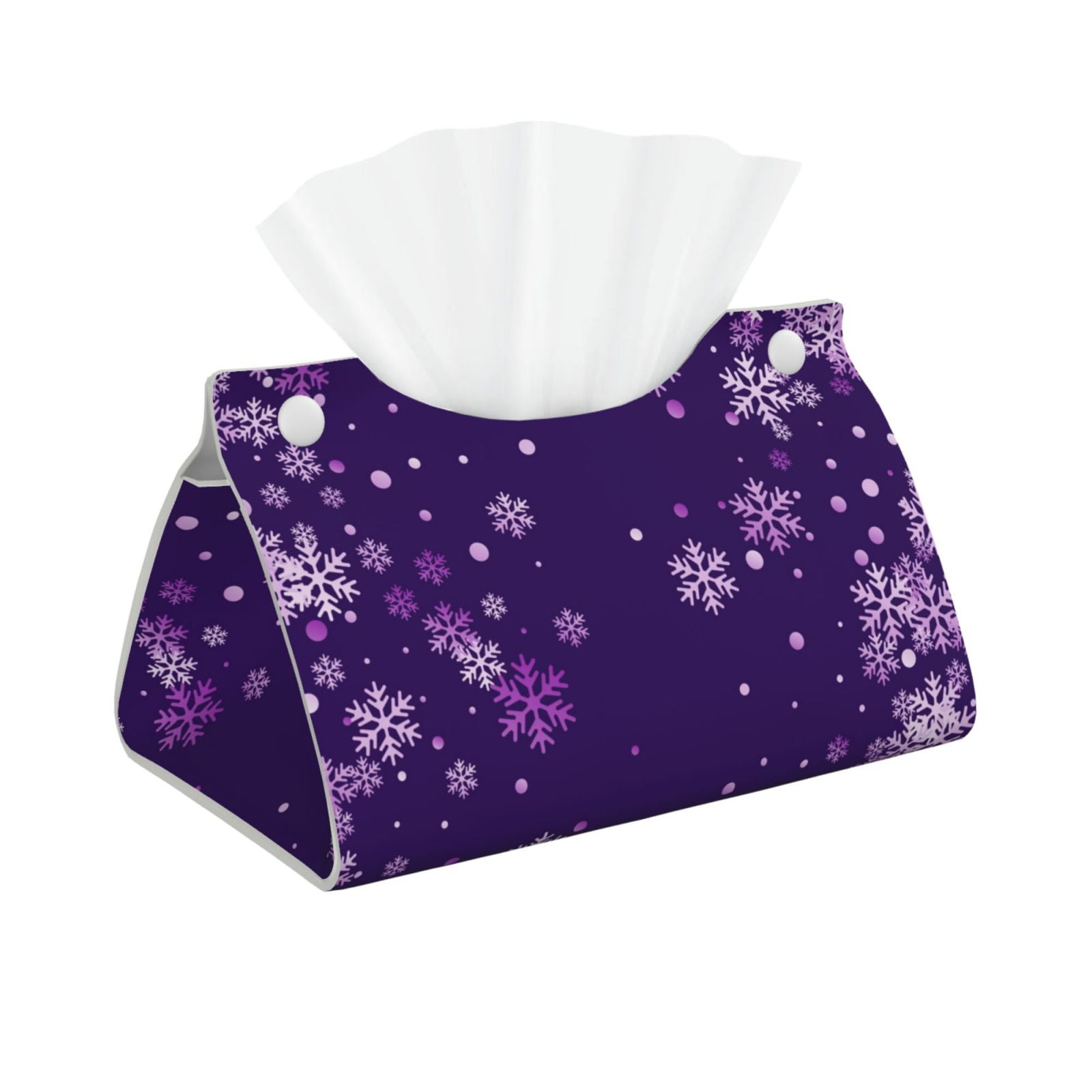 Xecao Crystal Purple Snowflake Print Tissue Box Cover,Modern PVC ...