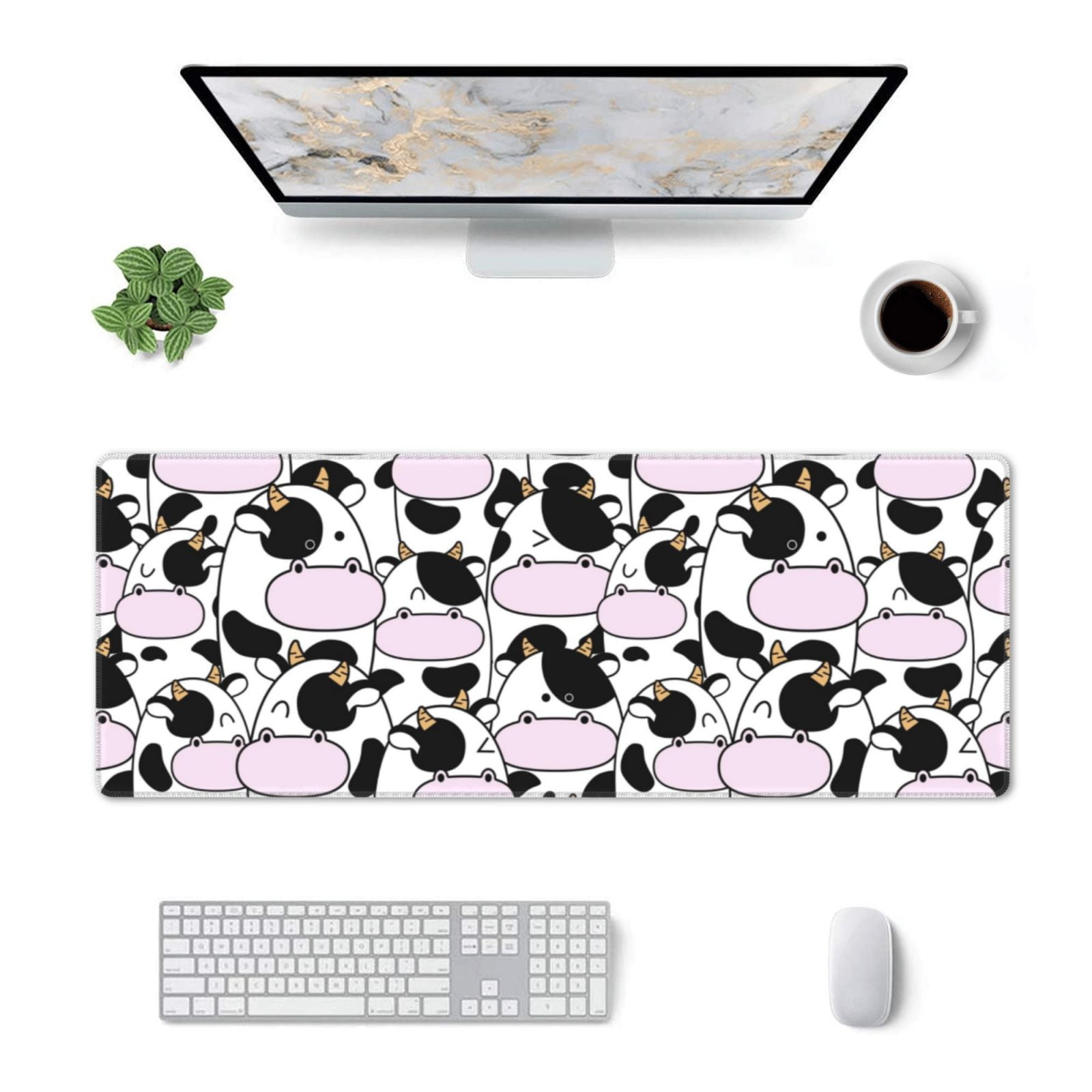 Xecao Cute Animal with Cow for Mouse Pad - Waterproof Extended Contour ...