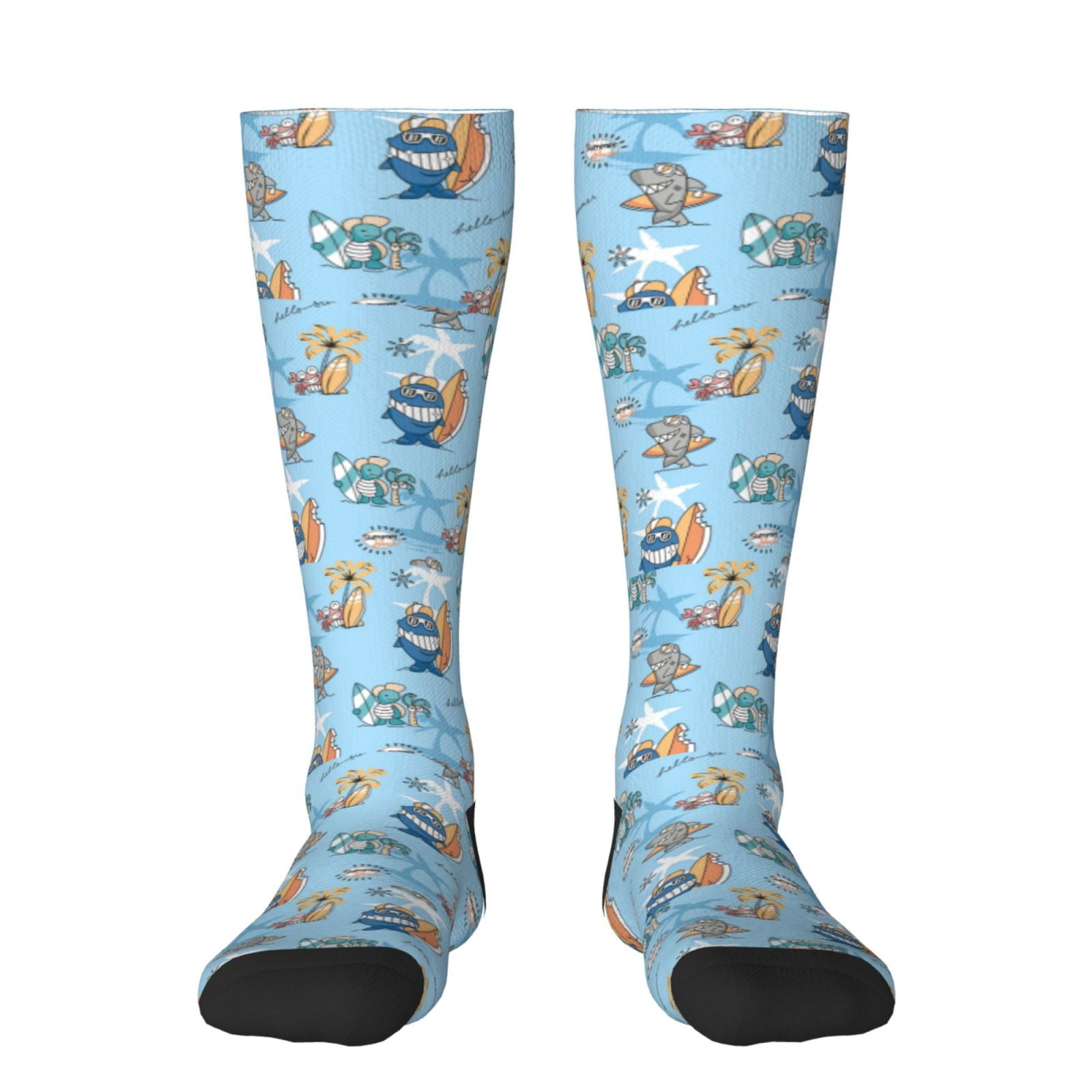 Xecao Cute Animals Surfers Print Compression Socks for Both Men And ...