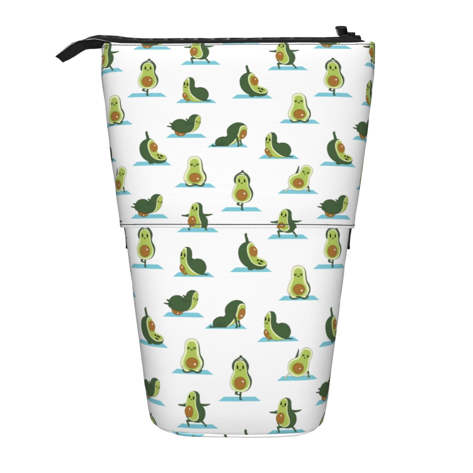 Xecao Cute Avocado Yoga Print Telescopic Pencil Bag Pen Holder Pop Up ...