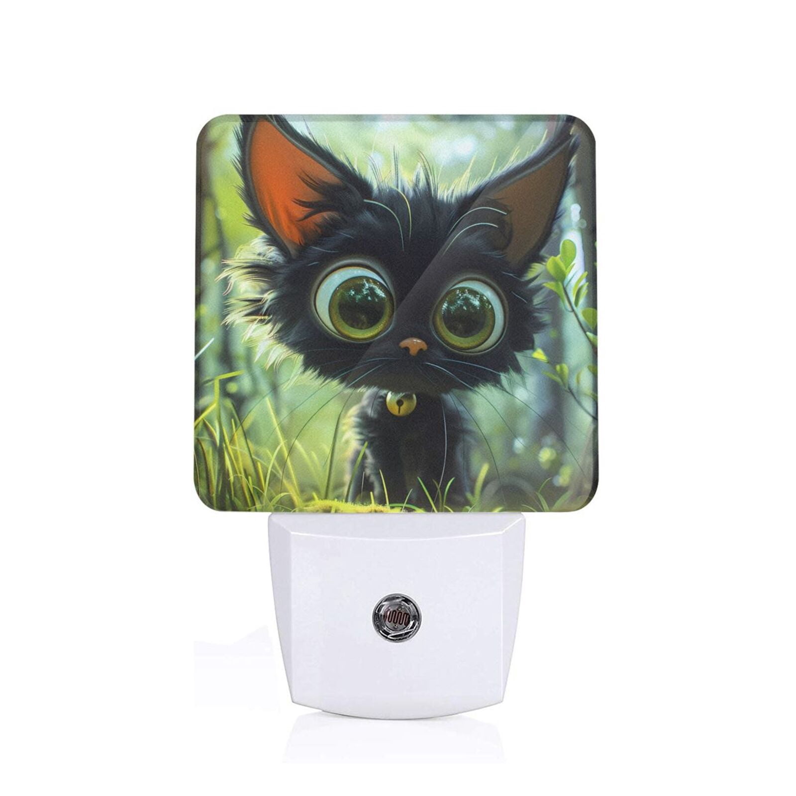 Xecao Cute Big-Eyed Black Cat for Night Light - a Wall-mounted LED ...