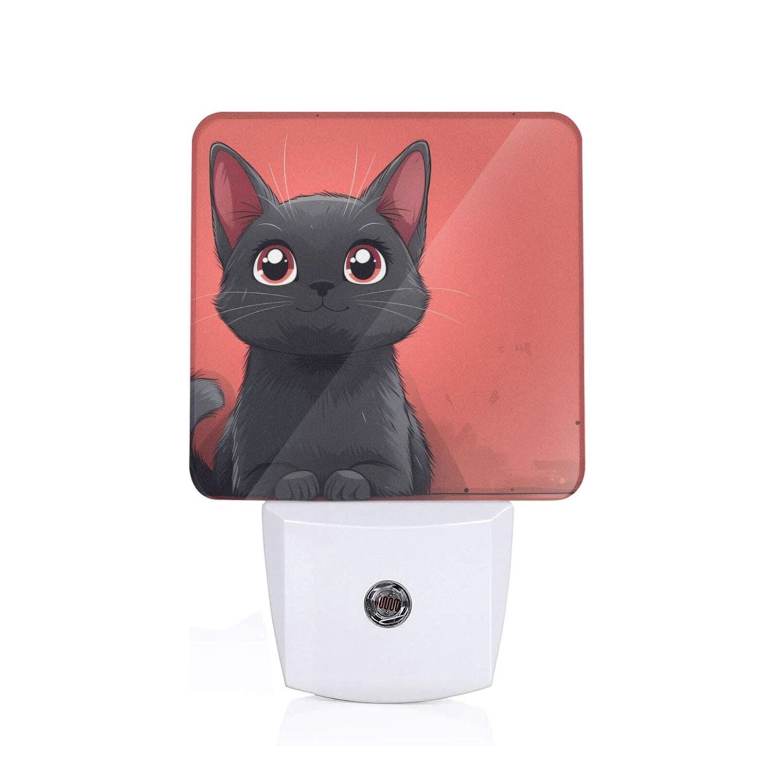 Xecao Cute Black Kitten Cartoon for Night Light - a Wall-mounted LED ...