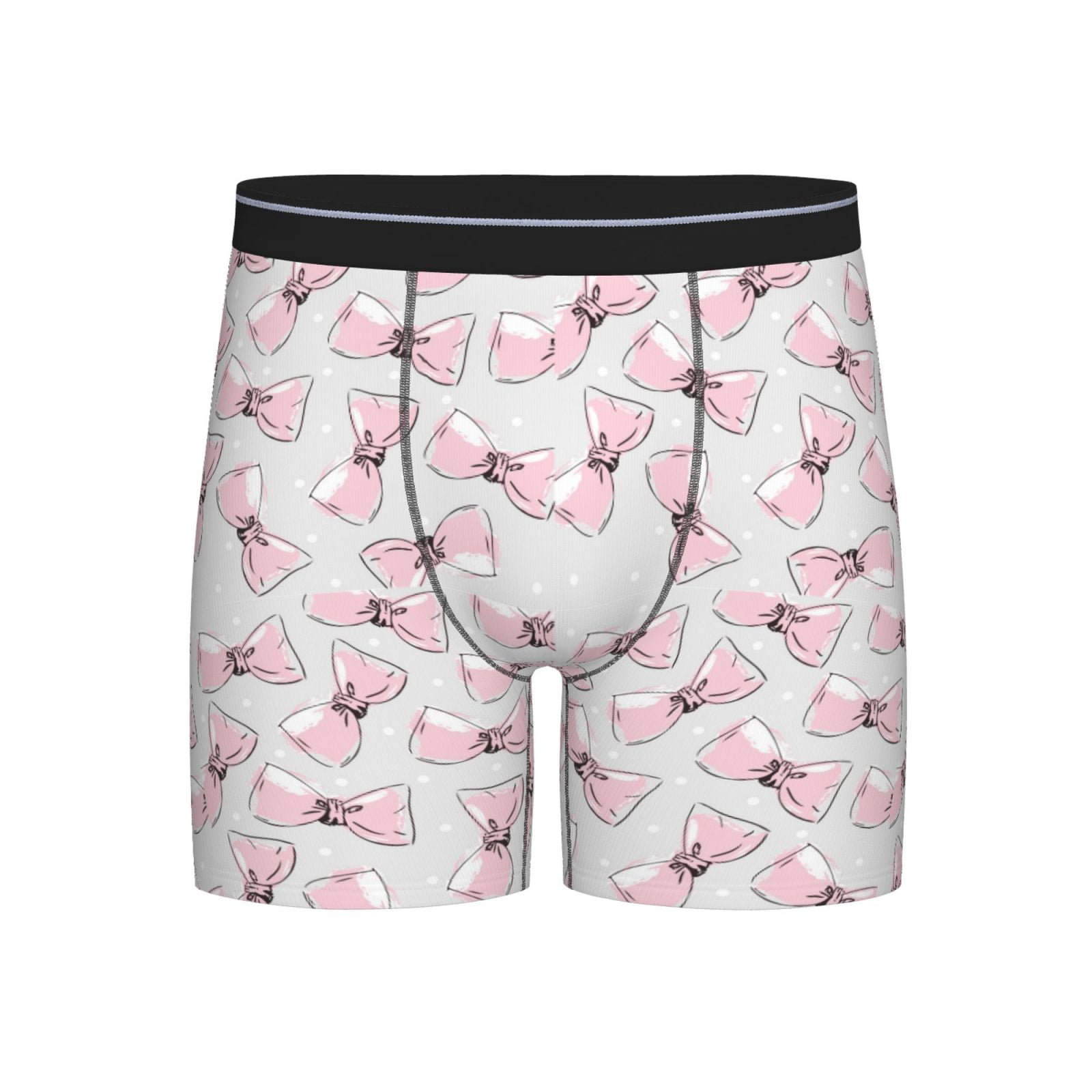 Xecao Cute Bow Tie Print Boxer Briefs for Men's Stretch Moisture ...