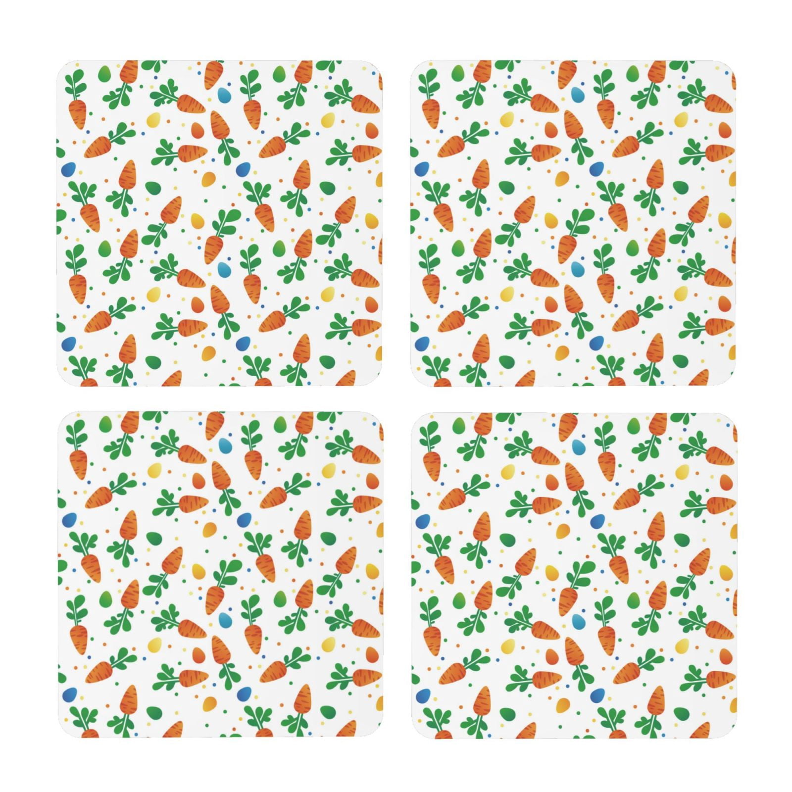 Xecao Cute Carrot for MDF Cork Coaster 4 Pcs,Drink Coasters,Suit for ...