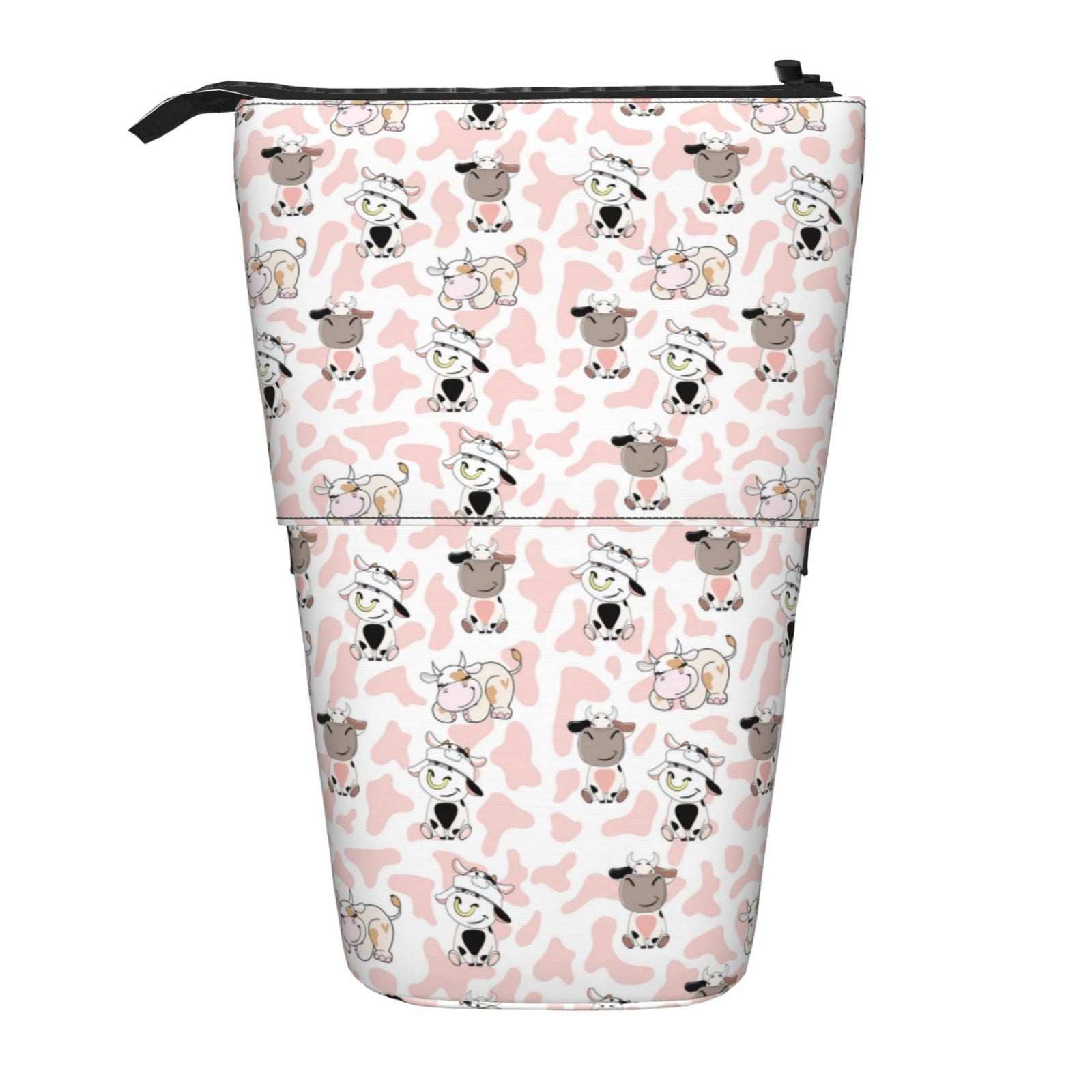 Xecao Cute Cartoon Cows Print Telescopic Pencil Bag Pen Holder Pop Up ...