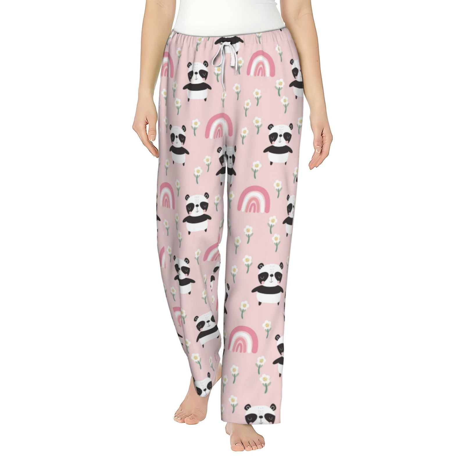Xecao Cute Cartoon Panda Women's Straight Lounge Pajama Pants: The ...