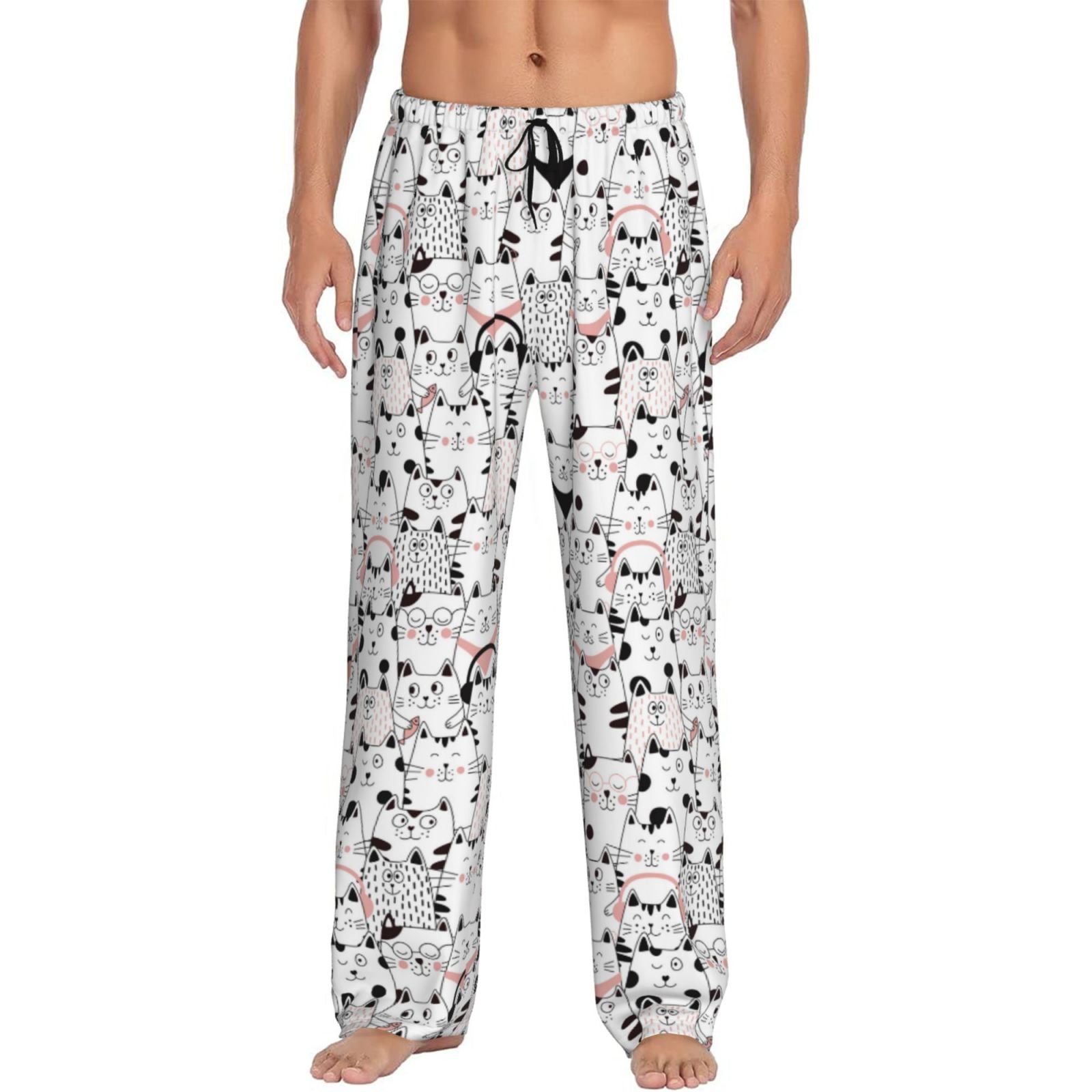 Xecao Cute Cat Men's Straight Lounge Pajama Pants: The Ultimate in Comfortable Sleepwear ...