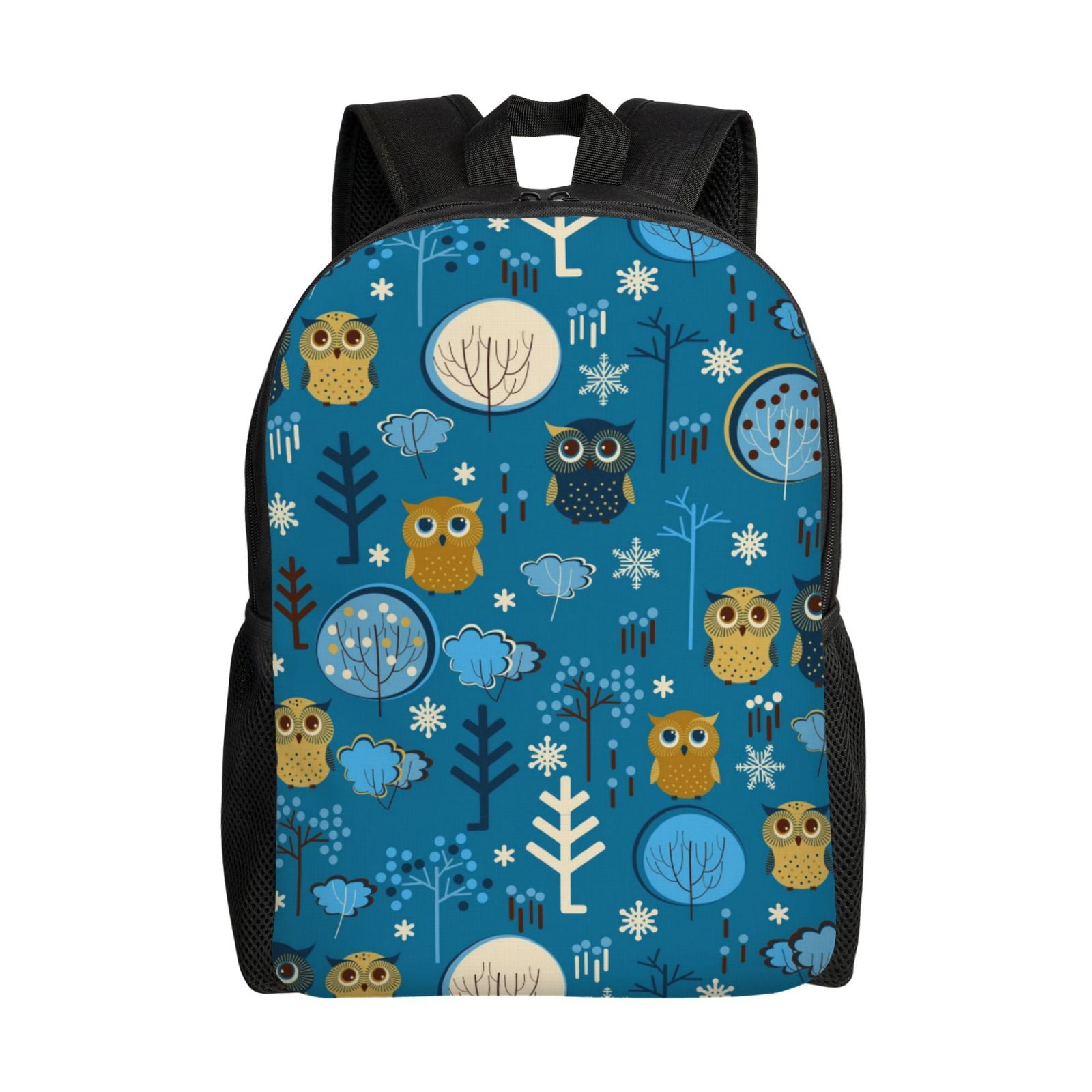 Xecao Cute Colorful Owls And Trees Print School Backpack with Laptop ...