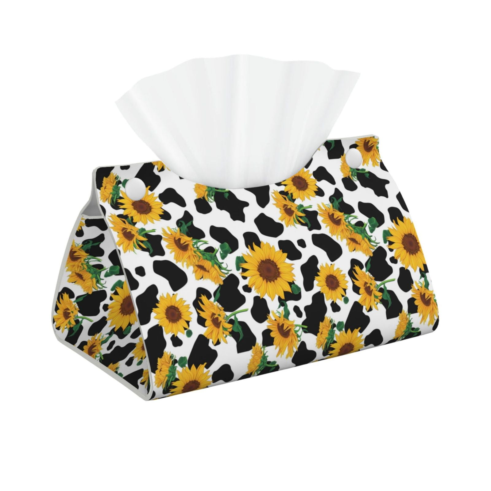 Xecao Cute Cow Print Sunflower A Print Tissue Box Cover,Modern PVC ...