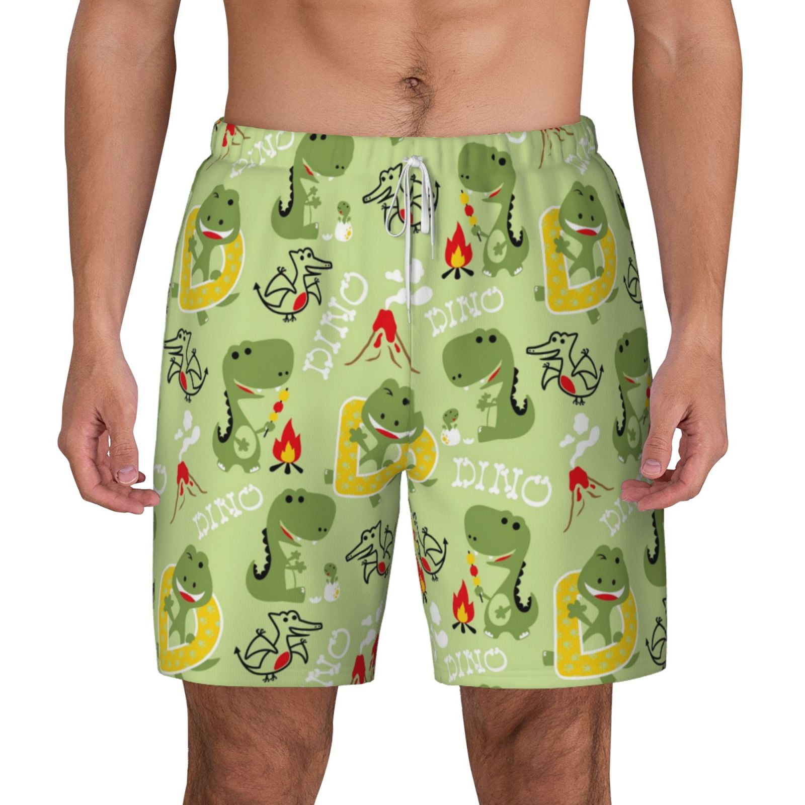 Xecao Cute Dinosaurs Cartoon for Men's Swimming Trunks Swim Trunks ...