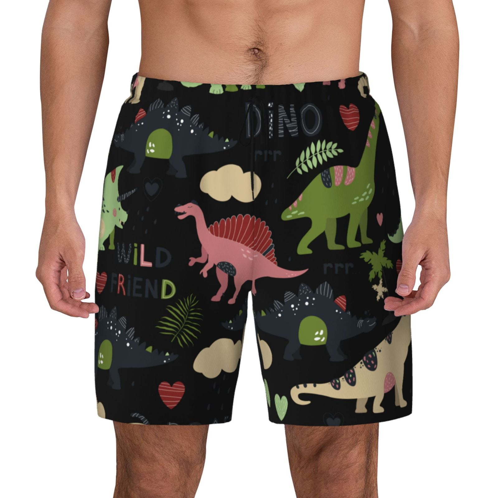 Xecao Cute Dinosaurs for Men's Swimming Trunks Swim Trunks Quick Dry ...