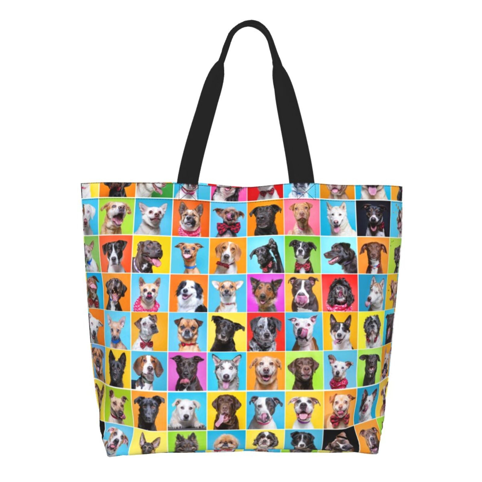 Xecao Cute Dogs Collage for Tote Bag for Women, Tote Shoulder Bag with a littlw pocket and ...