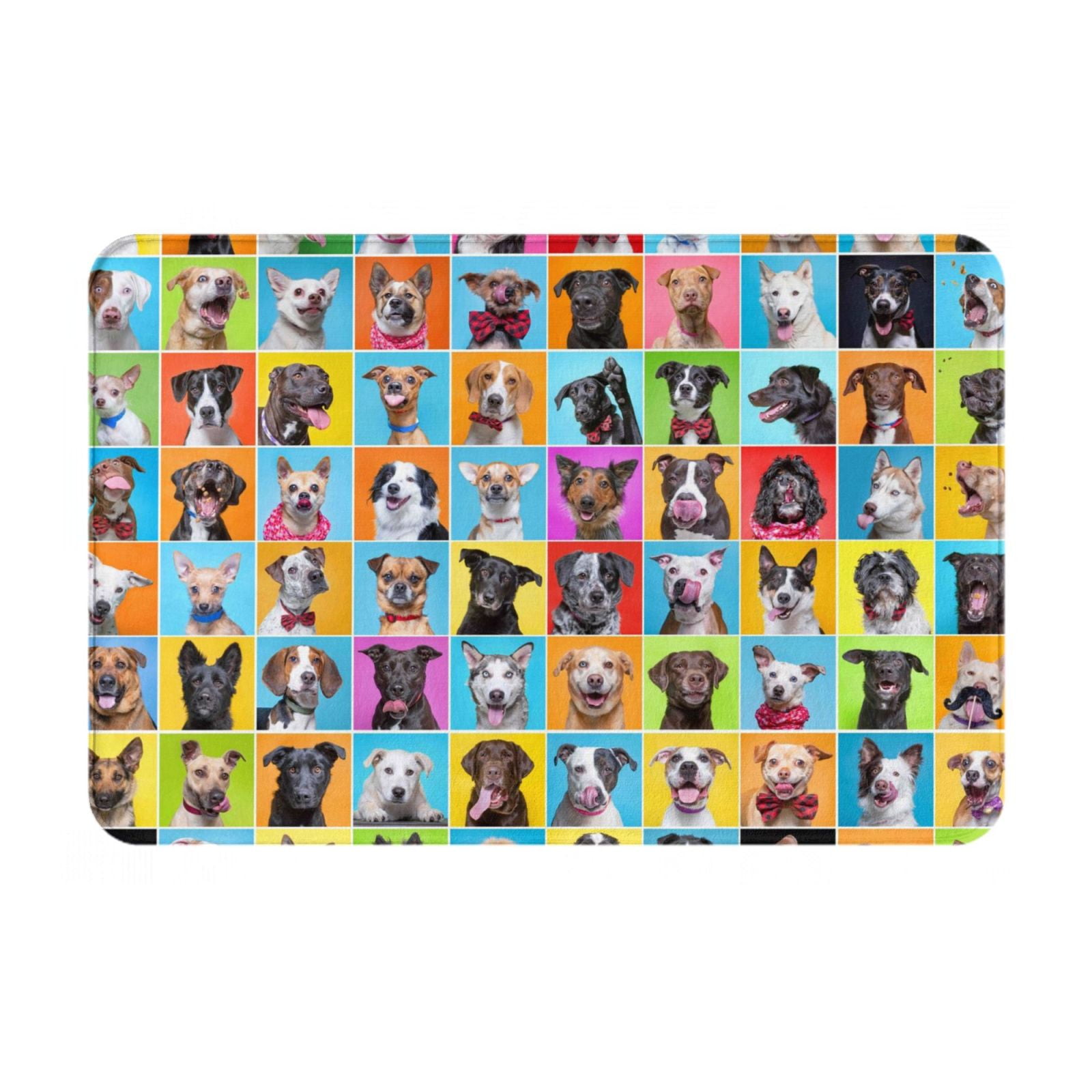 Xecao Cute Dogs Collage print Flannel Mat: Non-slip, 16x24in. Ideal for ...