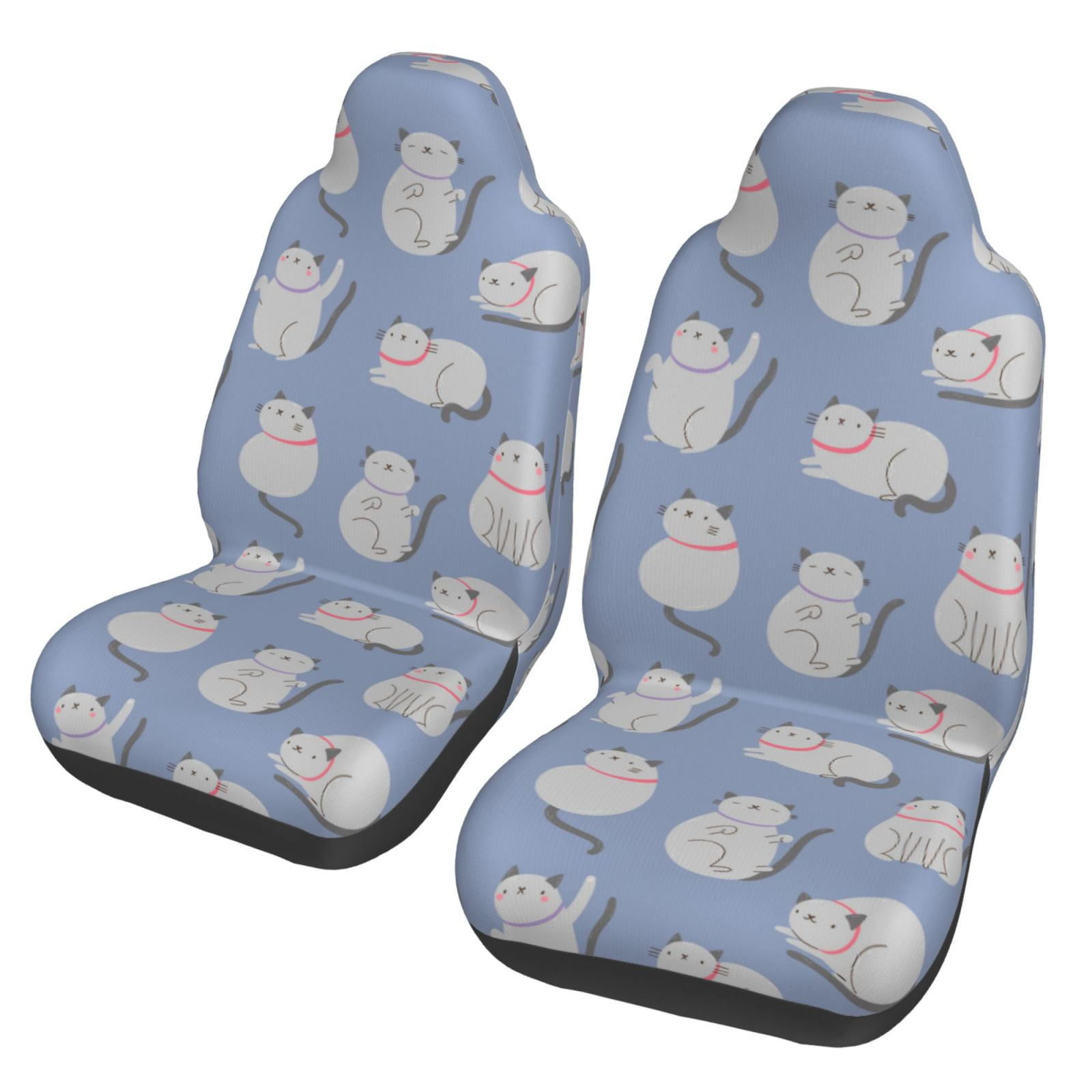 Xecao Cute Fat Cat Print Car Seat Cover in That Fits Most Cars, Vans ...