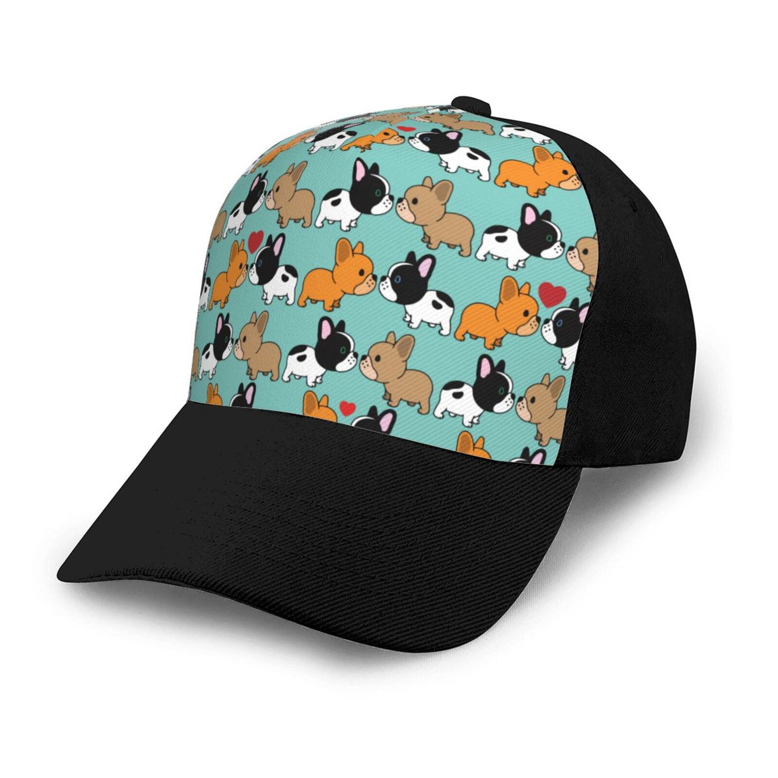 Xecao Cute French Bulldog print unisex vintage washed baseball cap, a ...