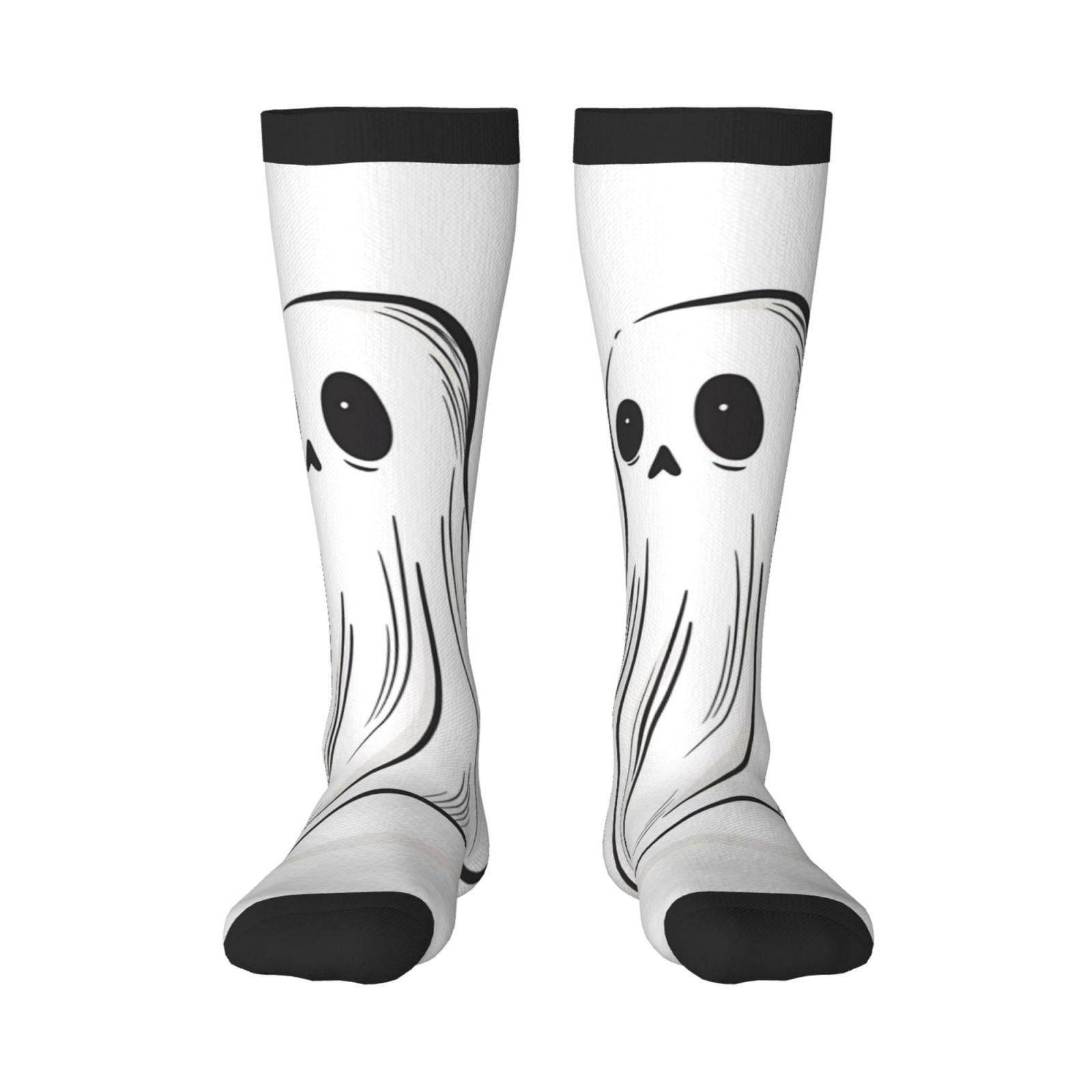 Xecao Cute Ghost Simple Drawing Print Compression Socks for Both Men ...