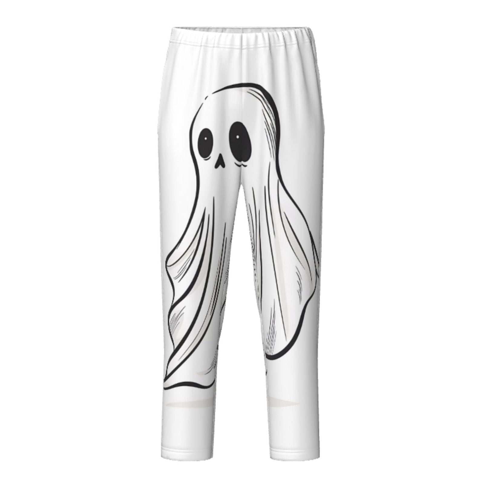 Xecao Cute Ghost Simple Drawing Print Teenagers' Pajama Pants Long ...