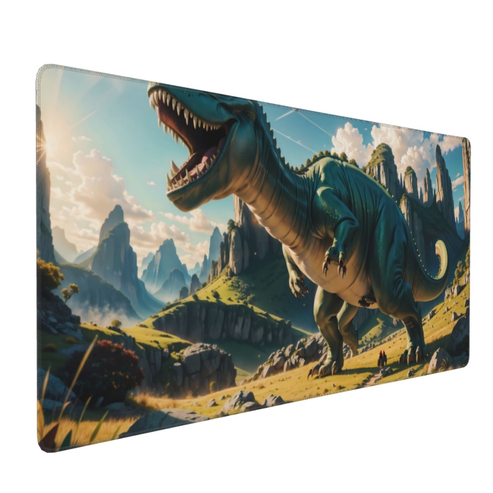 Xecao Cute Green Dinosaur Blue Sky Print Large Mouse Pad, 16x35.5in ...