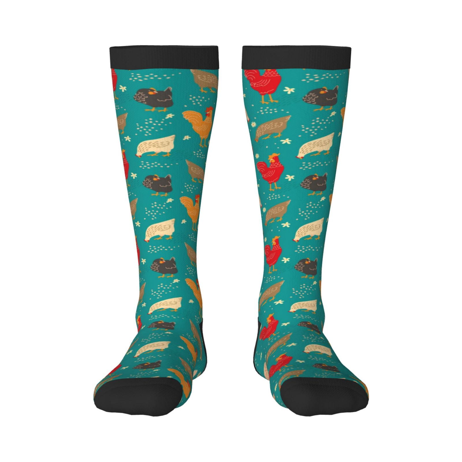 Xecao Cute Hens And Rooster Print Compression Socks for Both Men And ...