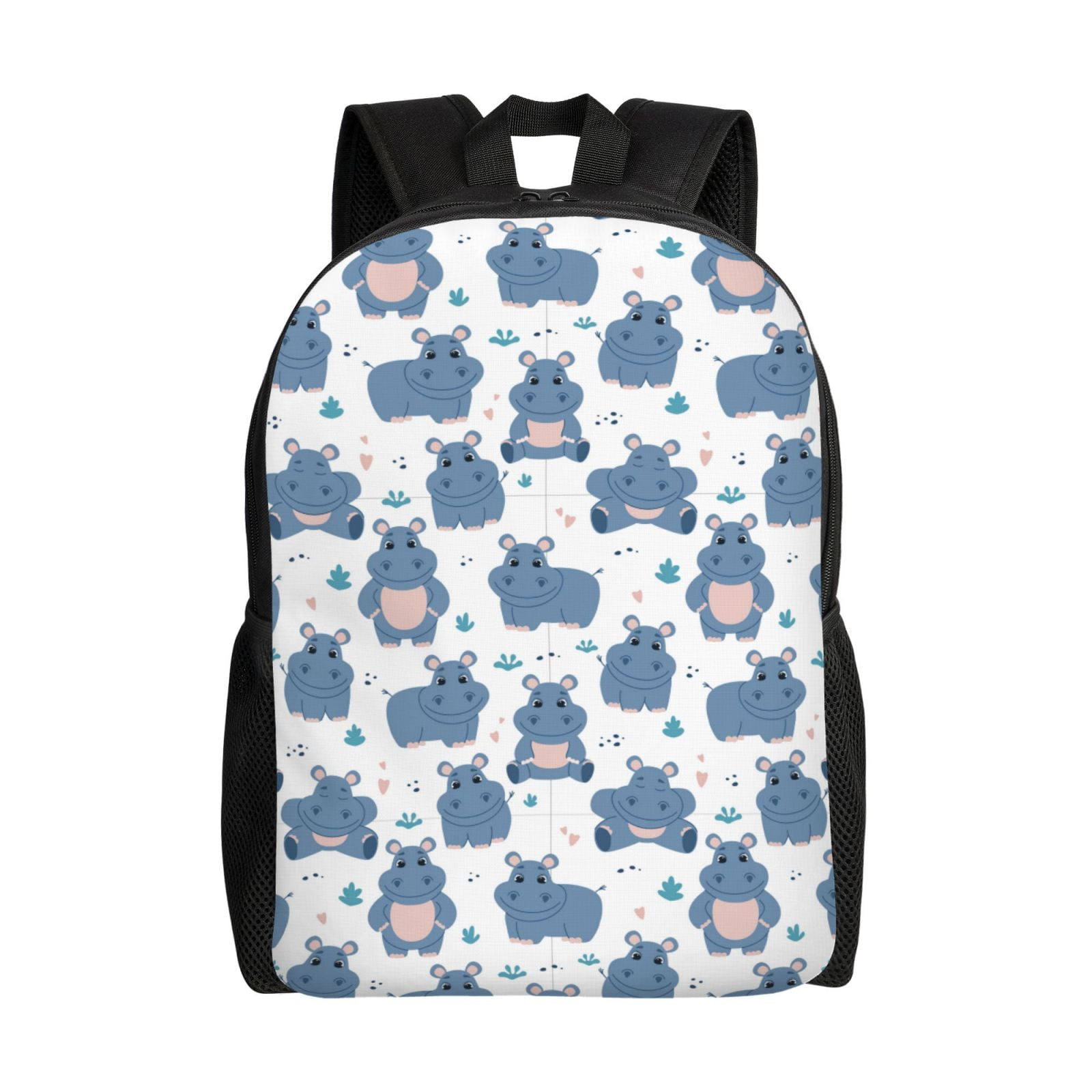 Xecao Cute Hippos Print School Backpack with Laptop Compartment Small ...