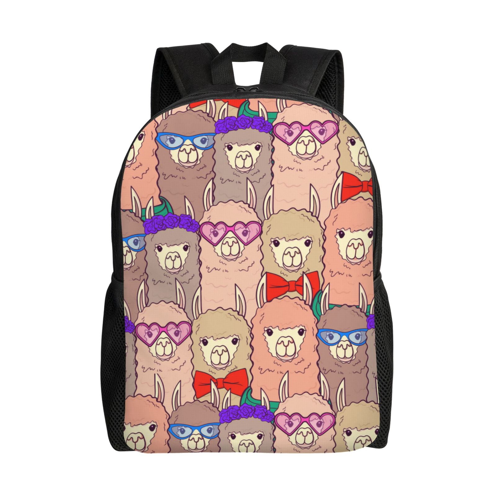 Xecao Cute Lamas Print School Backpack with Laptop Compartment Small ...