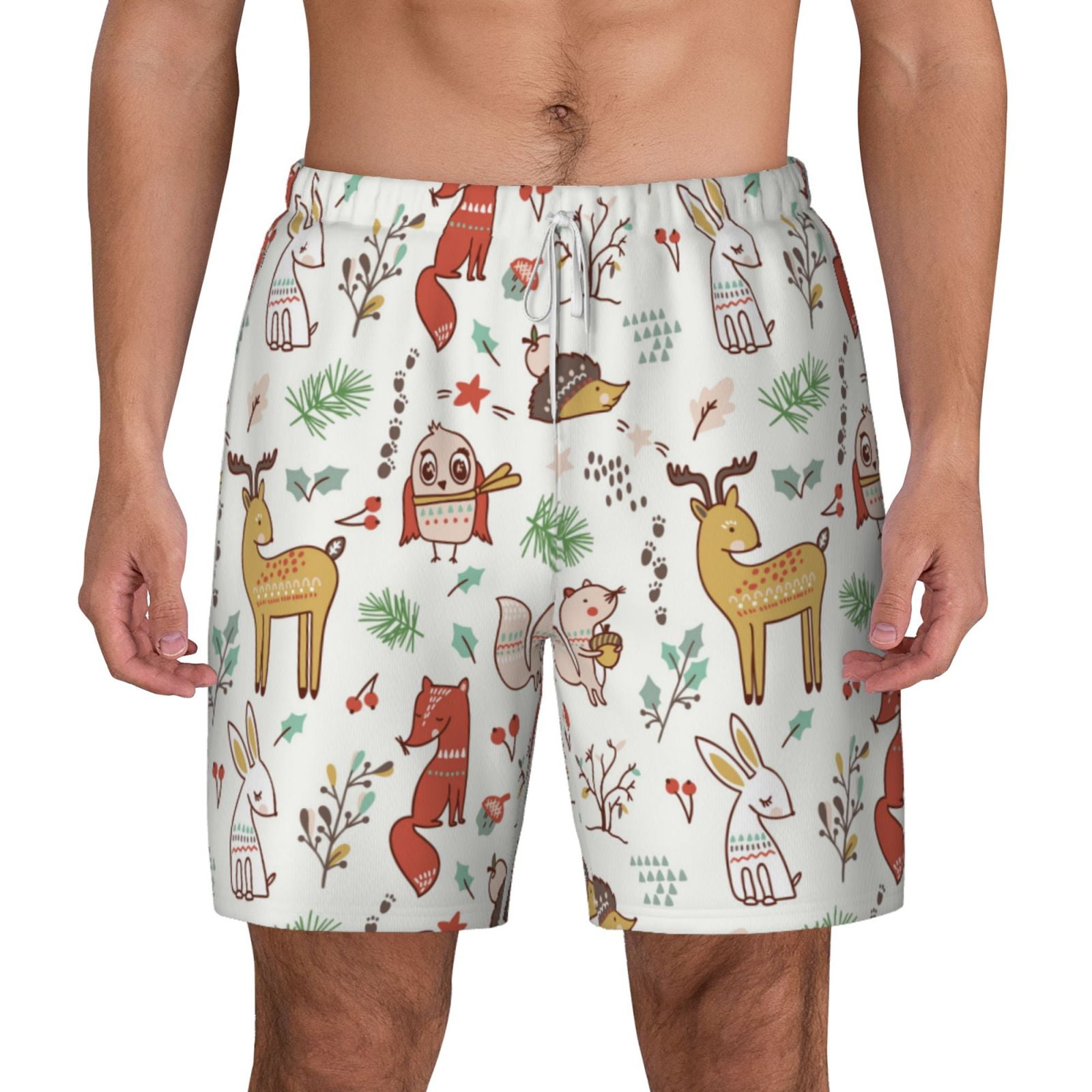 Xecao Cute Little Animals for Men's Swimming Trunks Swim Trunks Quick ...
