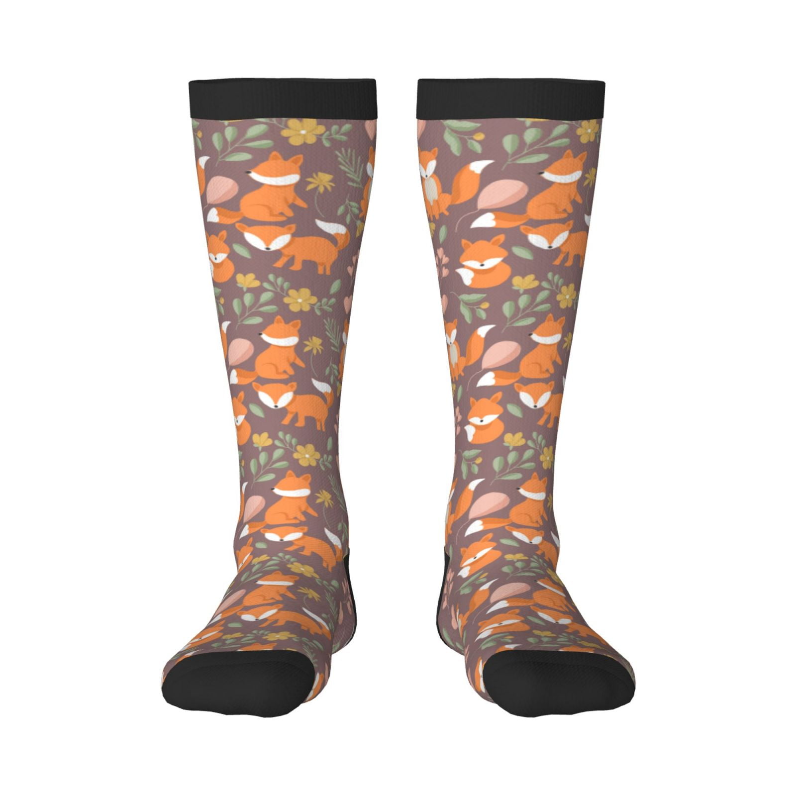Xecao Cute Little Fox Print Compression Socks for Both Men And Women ...
