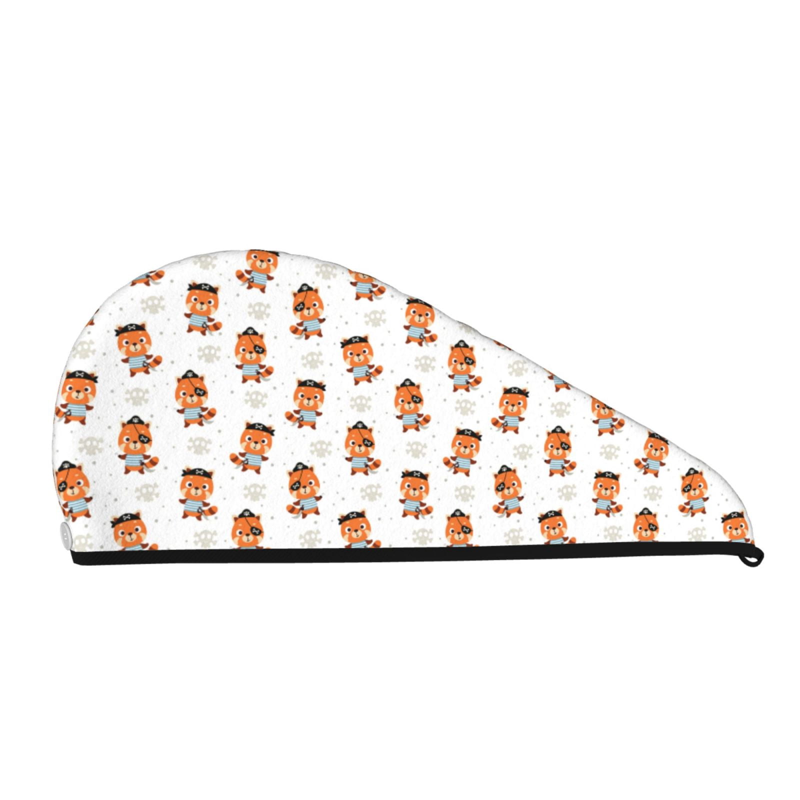 Xecao Cute Little Pirate Red Panda Print Hair Towel, Hair Turbans for ...