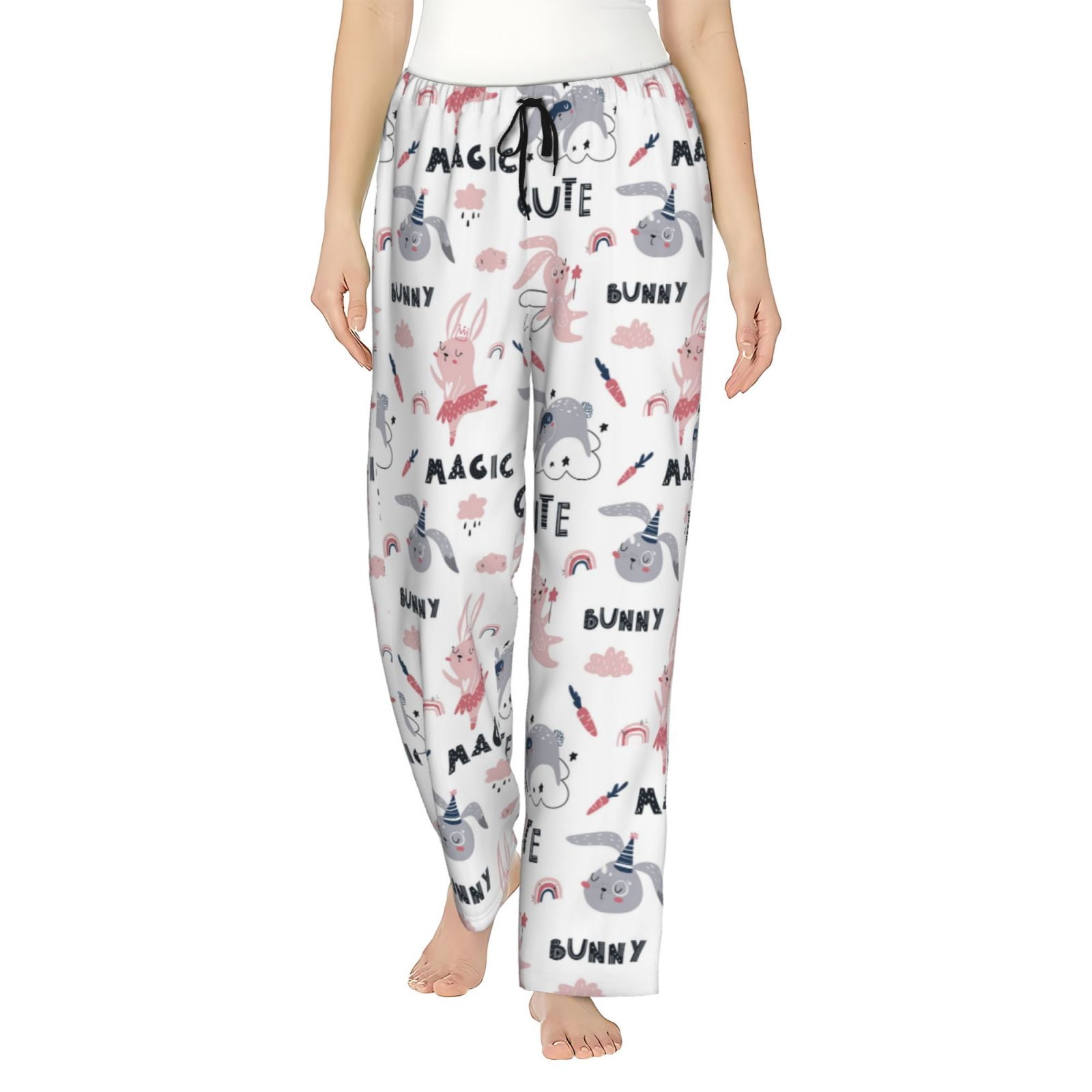 Xecao Cute Magic Bunny Women's Straight Lounge Pajama Pants: The ...