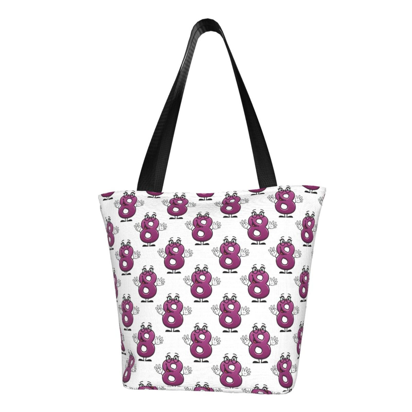 Xecao Cute Number 8 for Tote Bag for Women -Tote Shoulder Bag with A Little Pocket Inside ...
