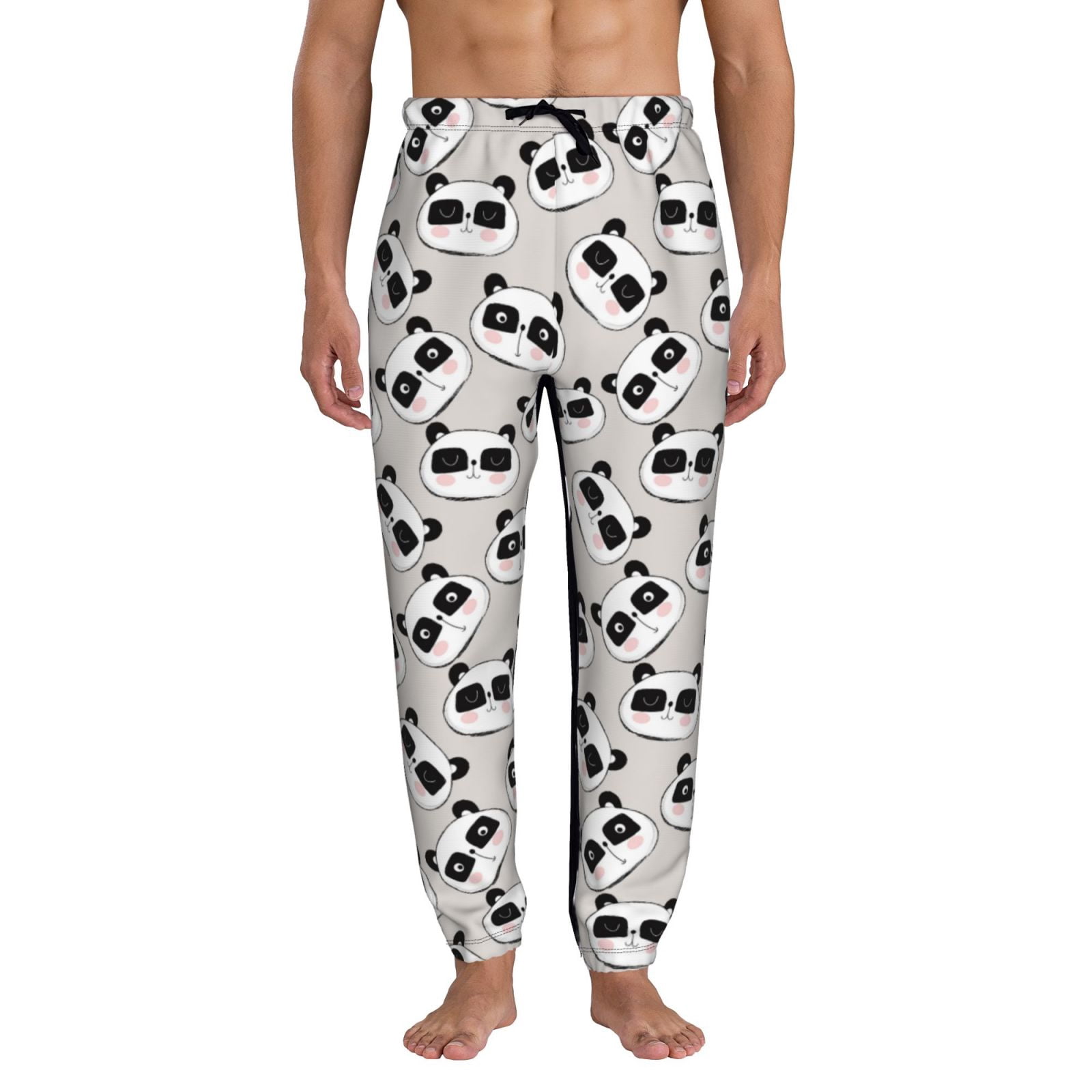 Xecao Cute Panda Print Active Tech Joggers for Men, Mens Sweatpants ...