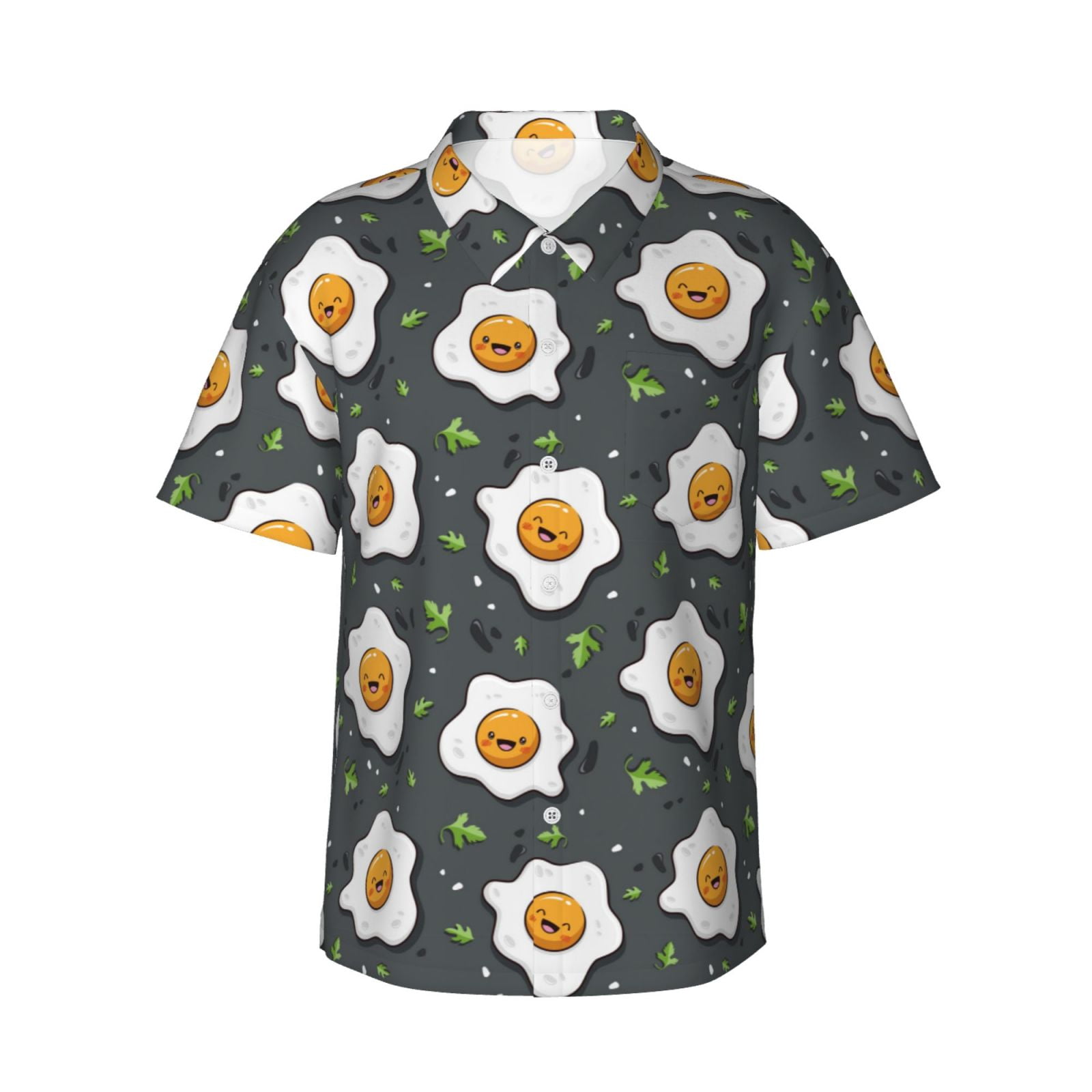 Xecao Cute Poached Eggs print Hawaiian shirt - a stylish short-sleeve ...